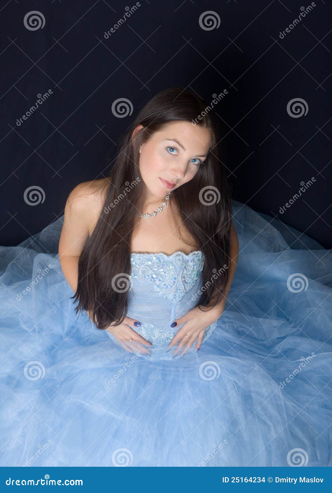 Portrait in blue stock photo. Image of beautiful, cute - 25164234