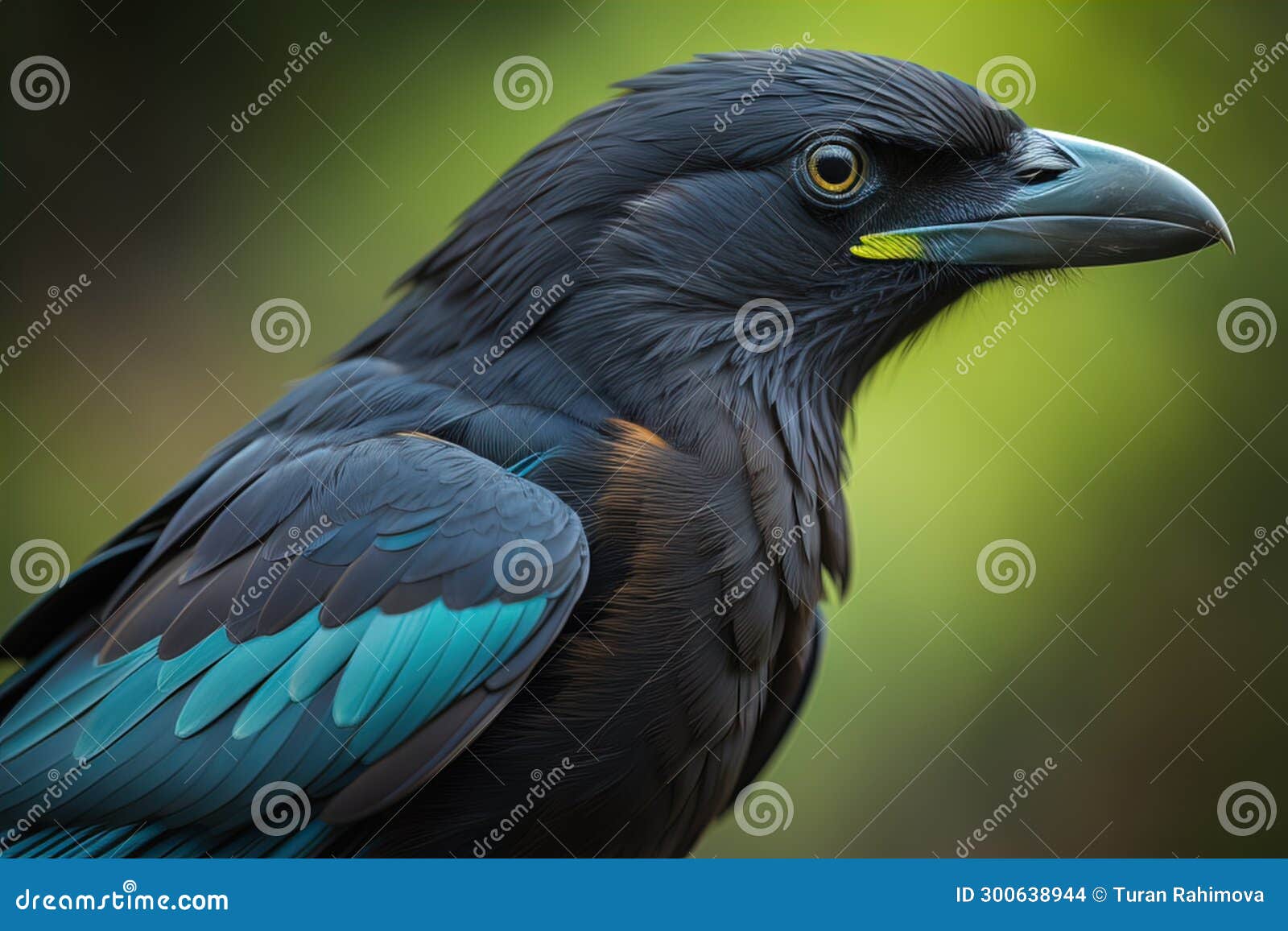 Portrait of a Blue-winged Black-winged Crow. Generative Ai Stock ...