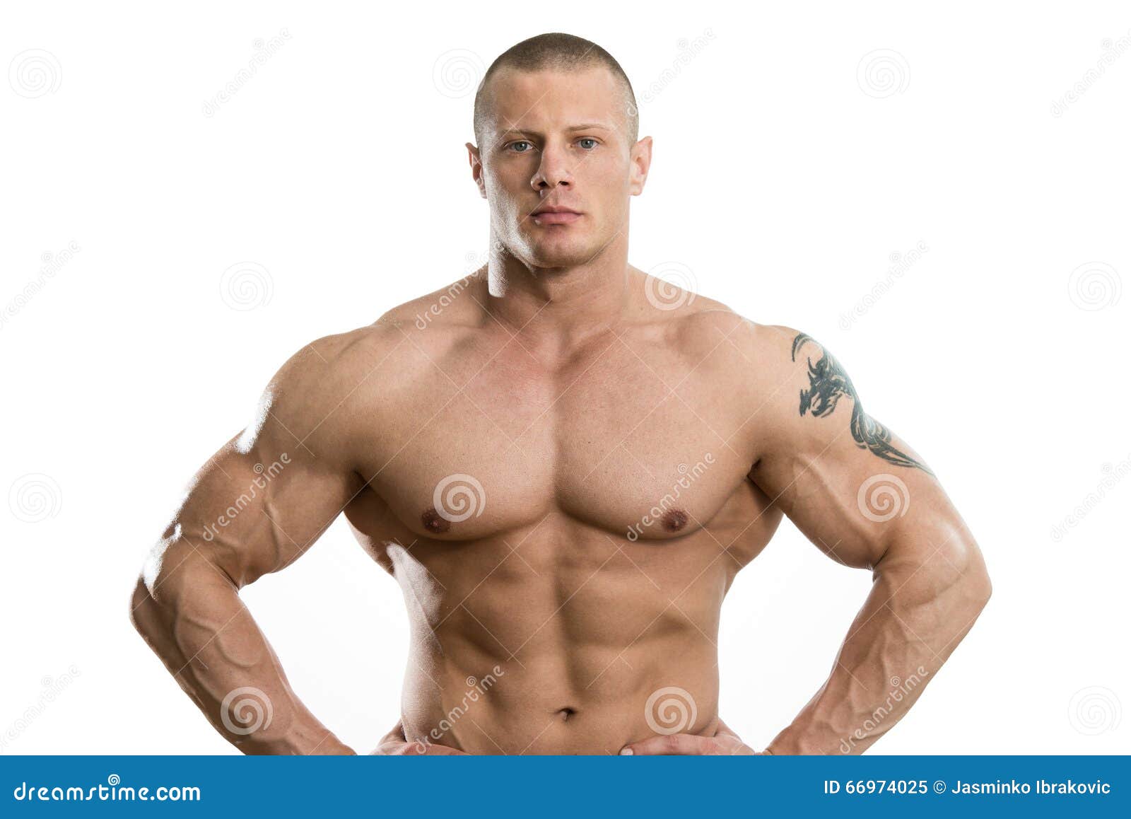 Portrait of a Bodybuilder Over White Background Stock Image - Image of ...