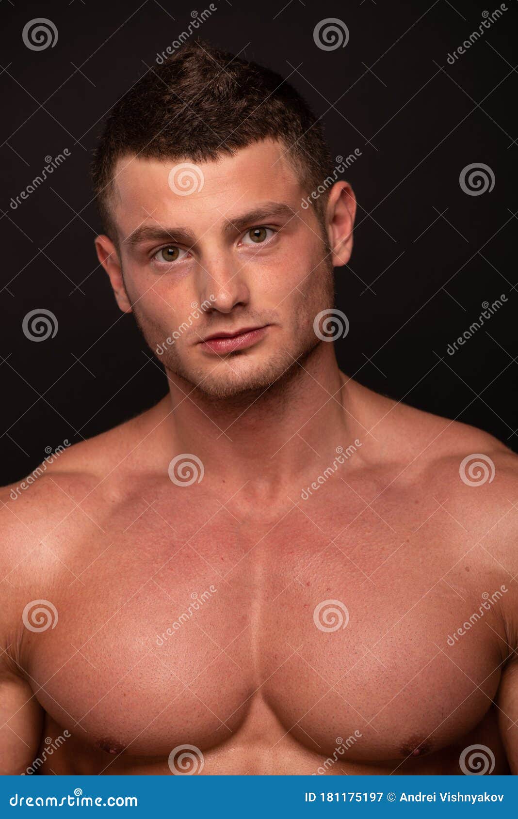 Portrait of bodybuilder stock image. Image of confident - 181175197