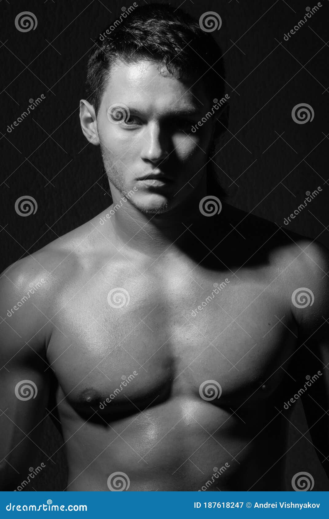 Portrait of bodybuilder stock image. Image of expression - 187618247