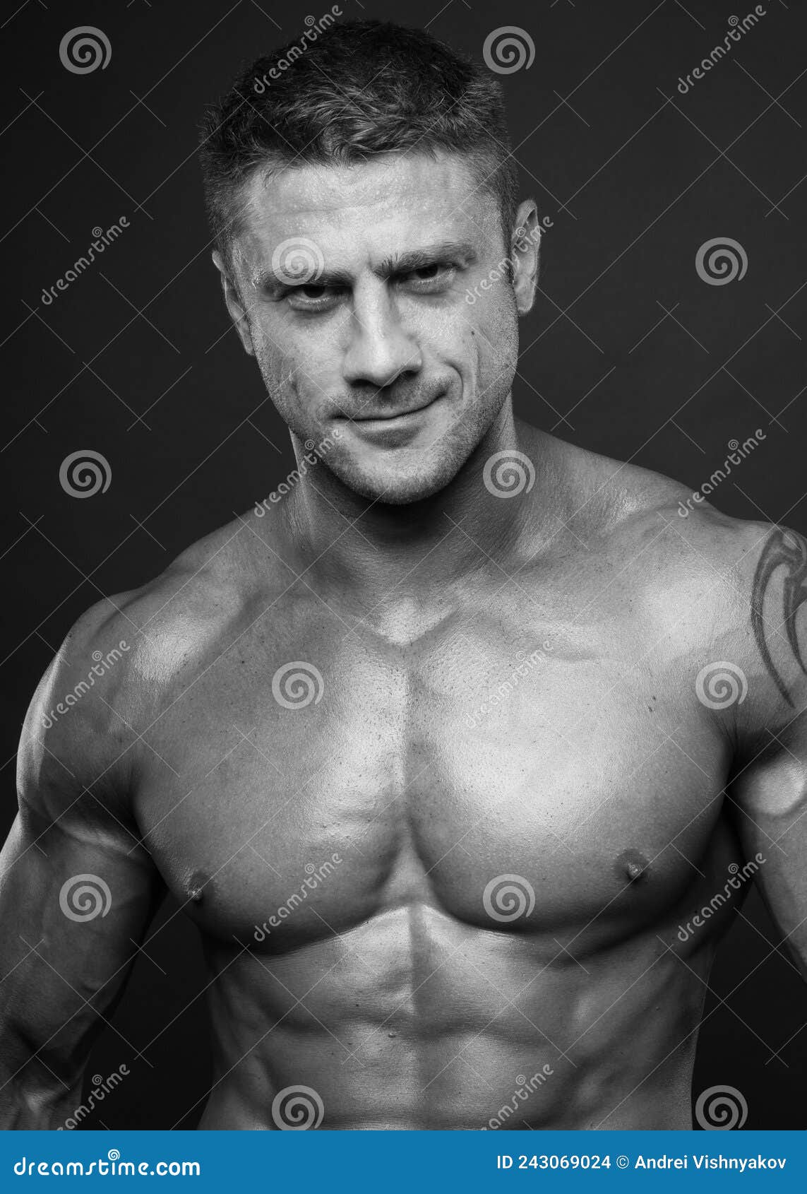 Portrait of bodybuilder stock photo. Image of eyes, attractive - 243069024
