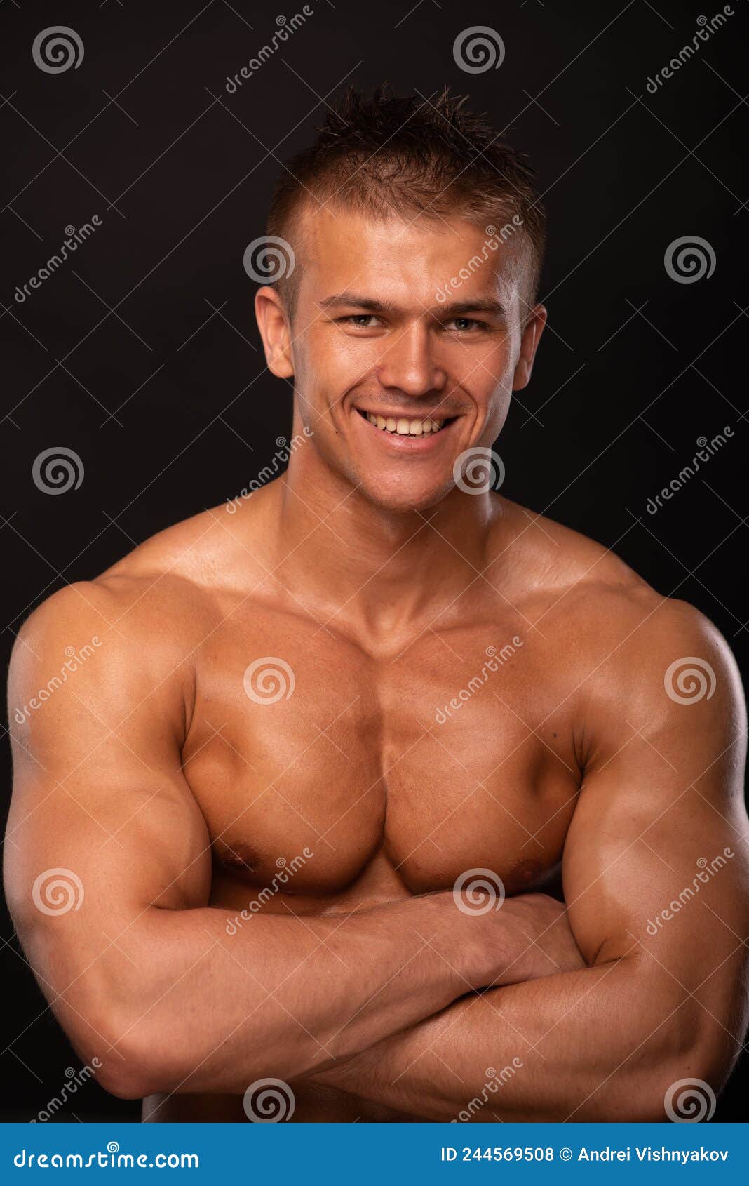 Portrait of bodybuilder stock photo. Image of expression - 244569508