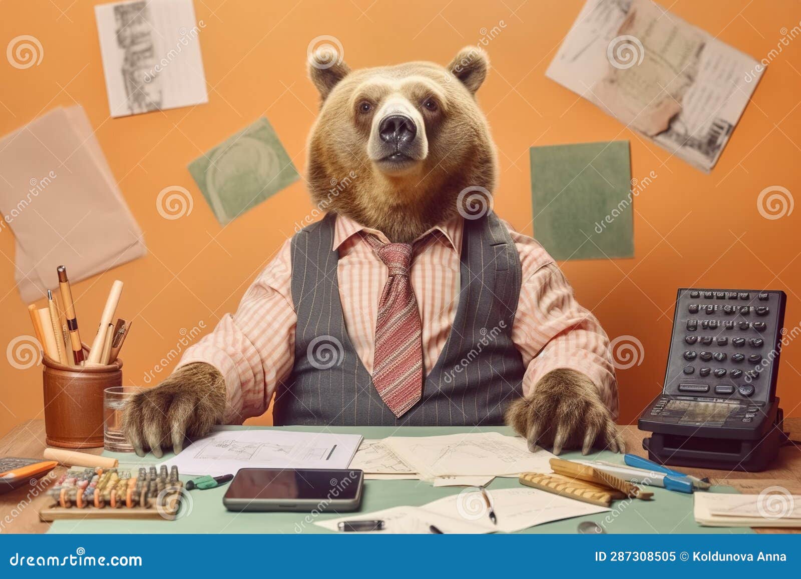A boss bear in office stock illustration. Illustration of profit ...