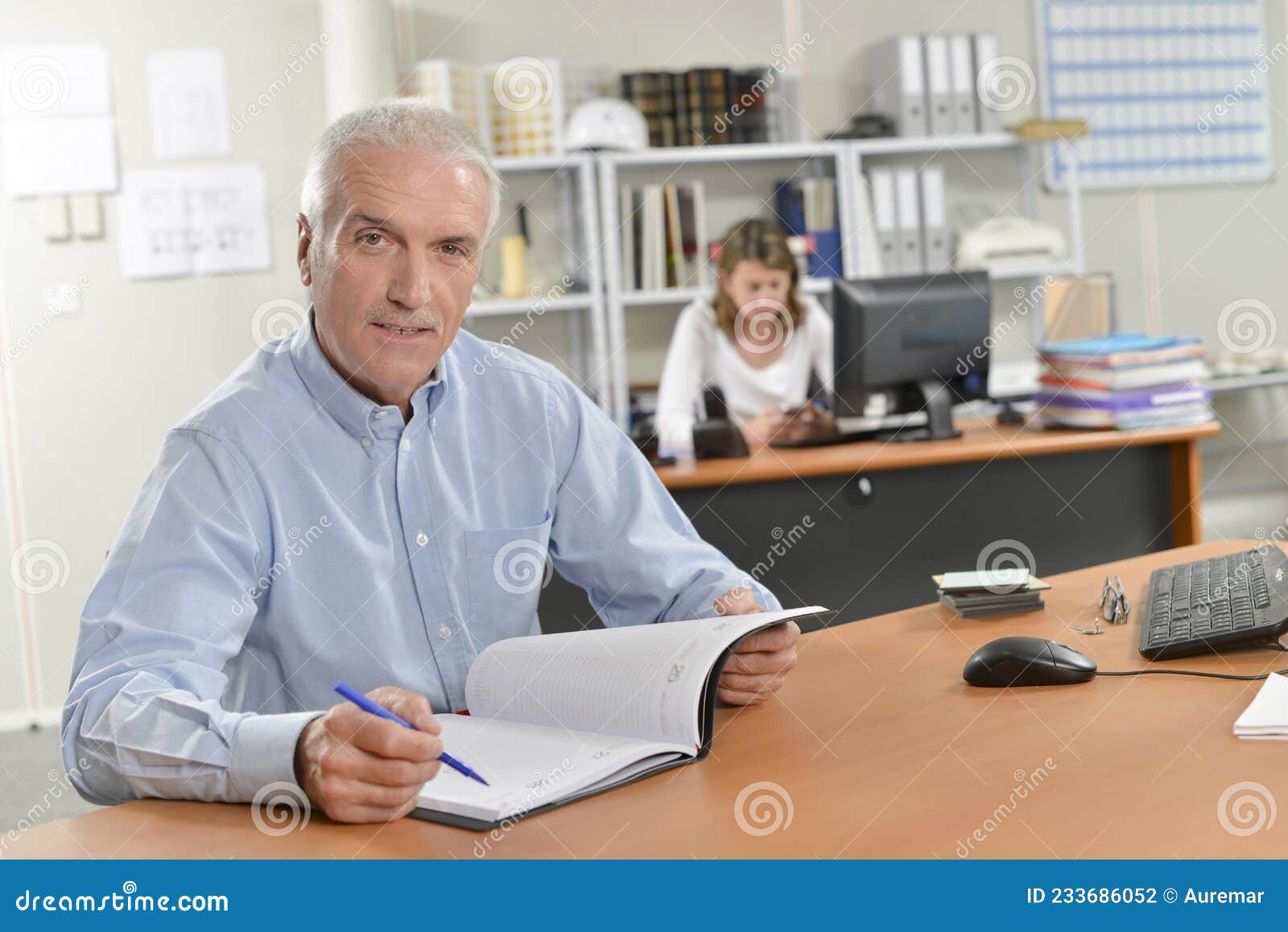 Portrait boss at work stock photo. Image of older, office - 233686052