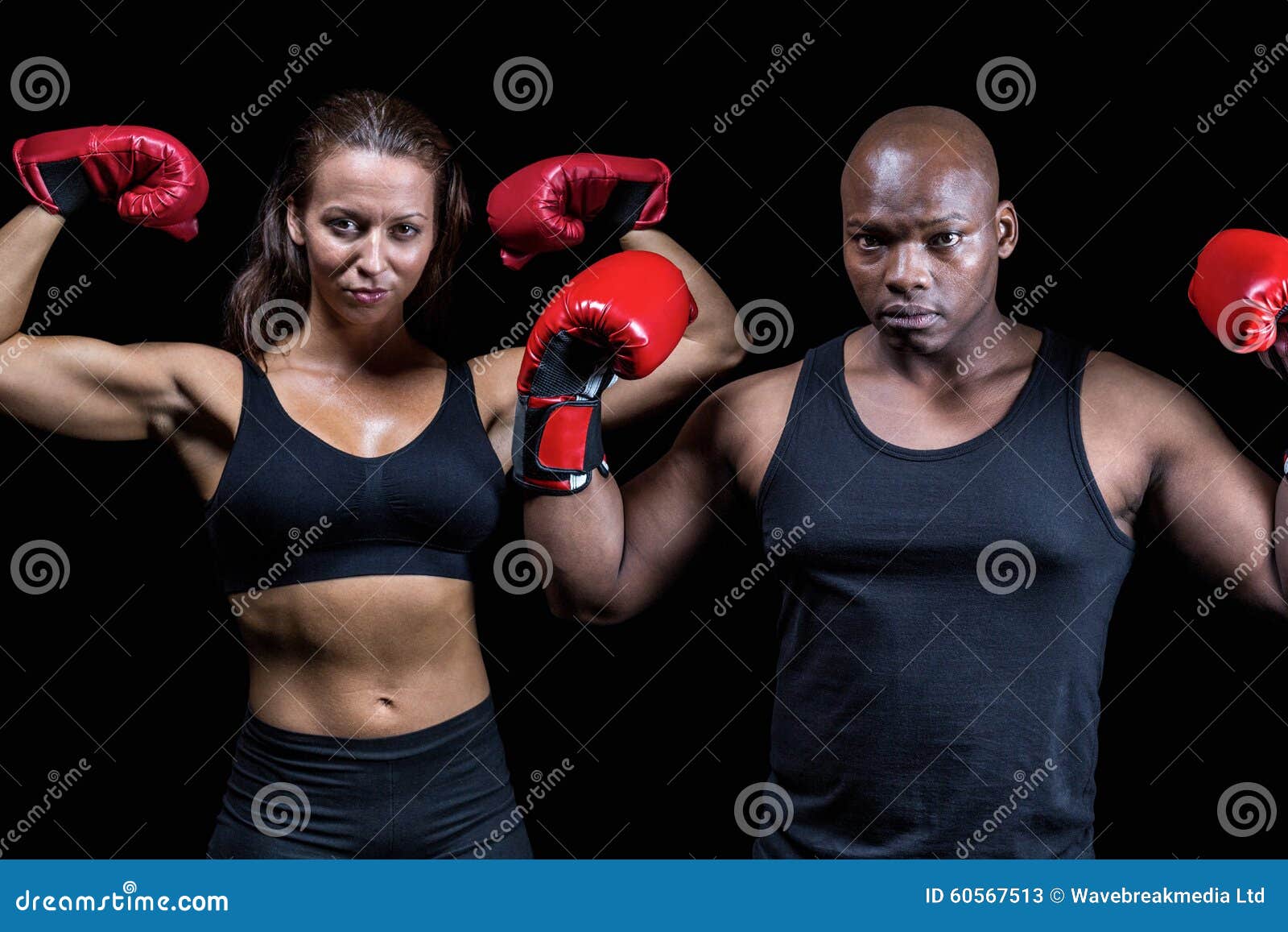 Portrait of Boxers Flexing Muscles Stock Image - Image of healthy ...