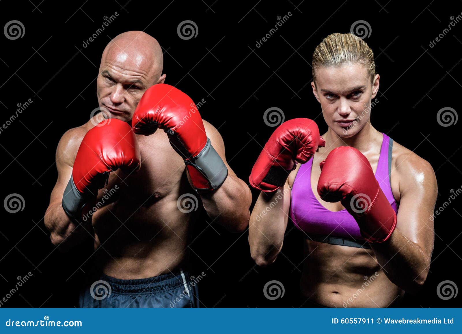 Portrait of Boxers with Gloves Stock Image - Image of mature, male ...