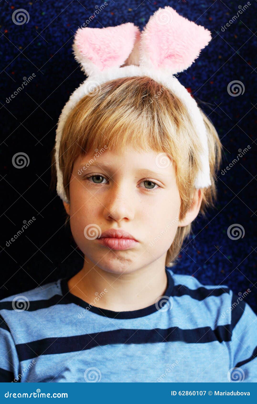 Portrait of the Boy with Bunny Ears Stock Image - Image of expression ...