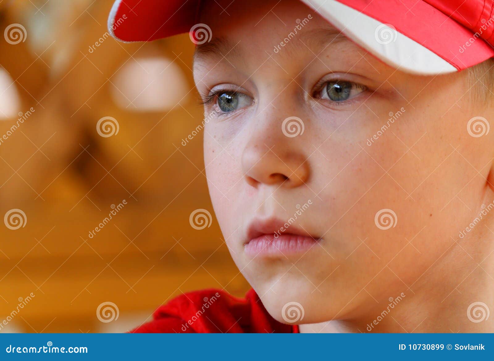 Portrait the boy in a cap stock image. Image of sight - 10730899