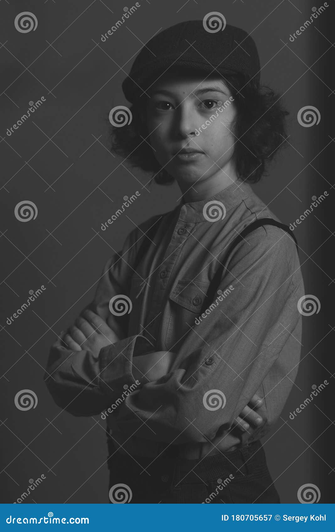 Portrait of a Boy in a Cap. Stock Image - Image of beauty, fashion ...