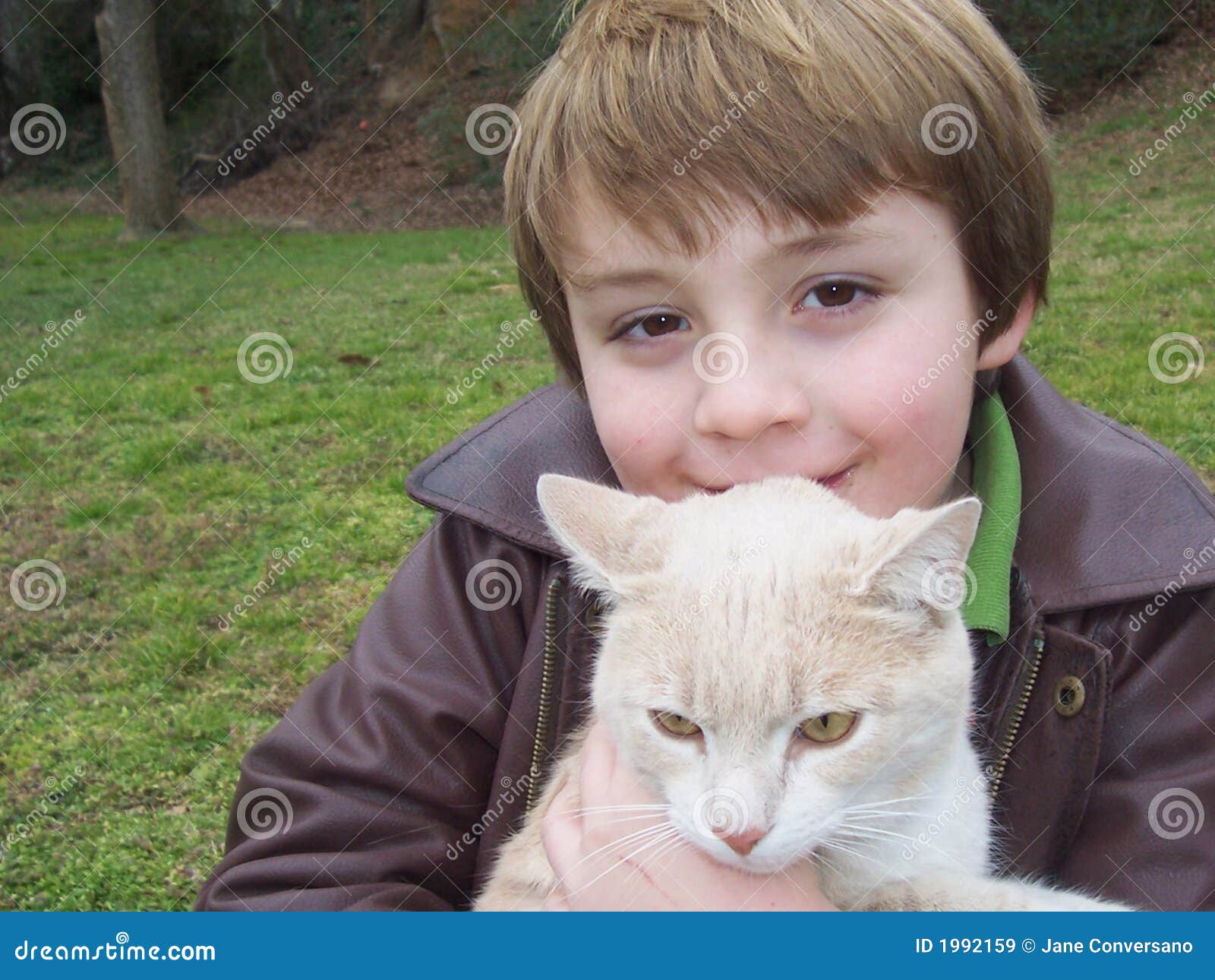 Portrait Of Boy And Cat Picture. Image: 1992159