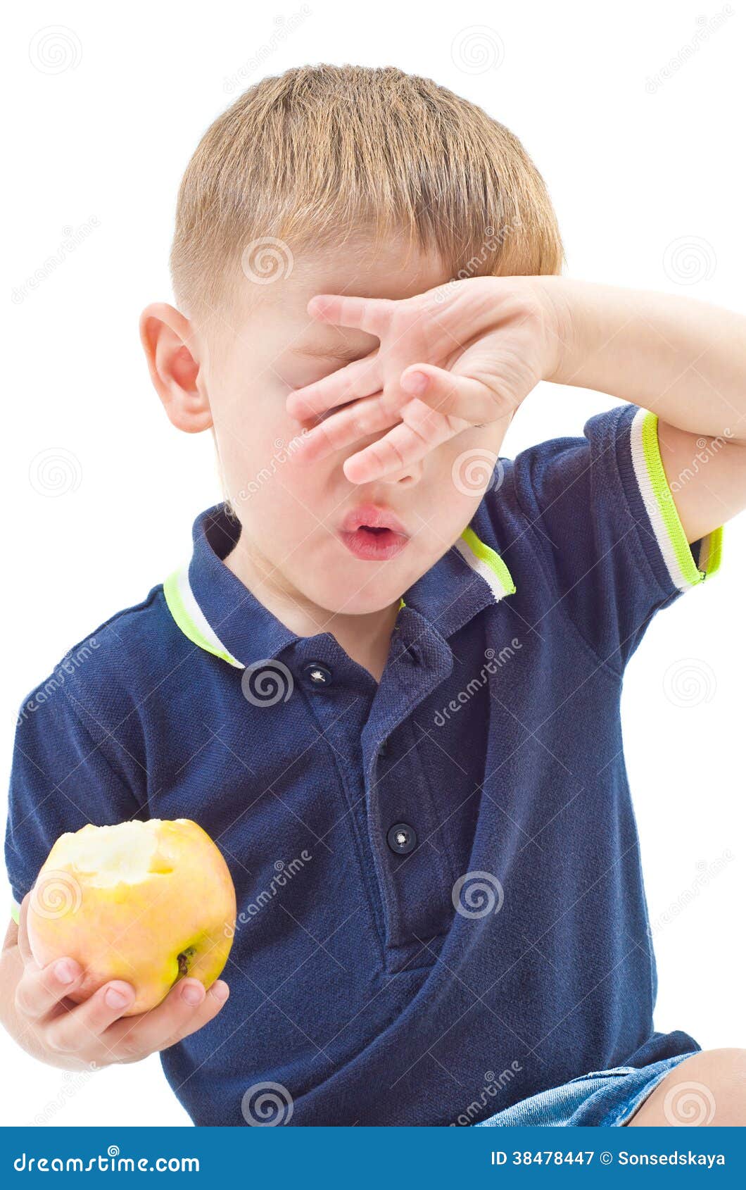 Portrait of a Boy Covering Face Stock Image - Image of little, head ...