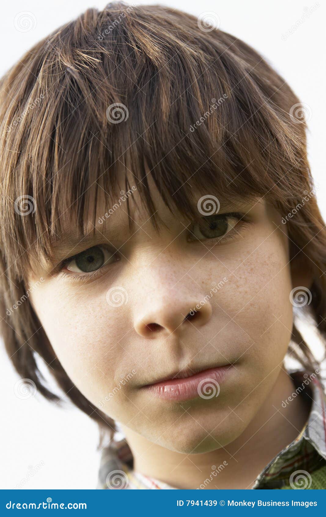Portrait of Boy Frowing stock image. Image of child, looking - 7941439
