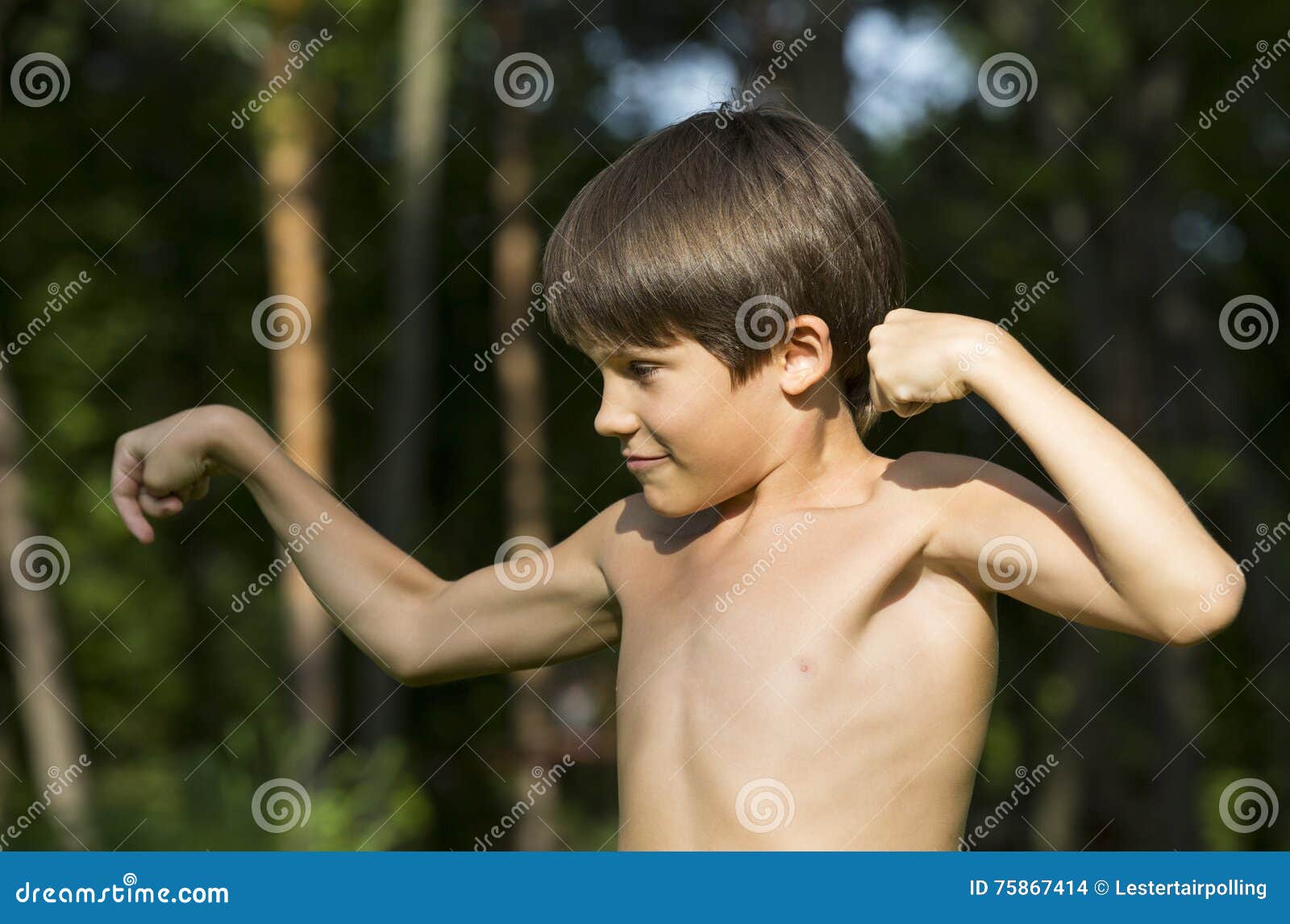 Portrait of a Boy in Nature Stock Photo - Image of attractive ...
