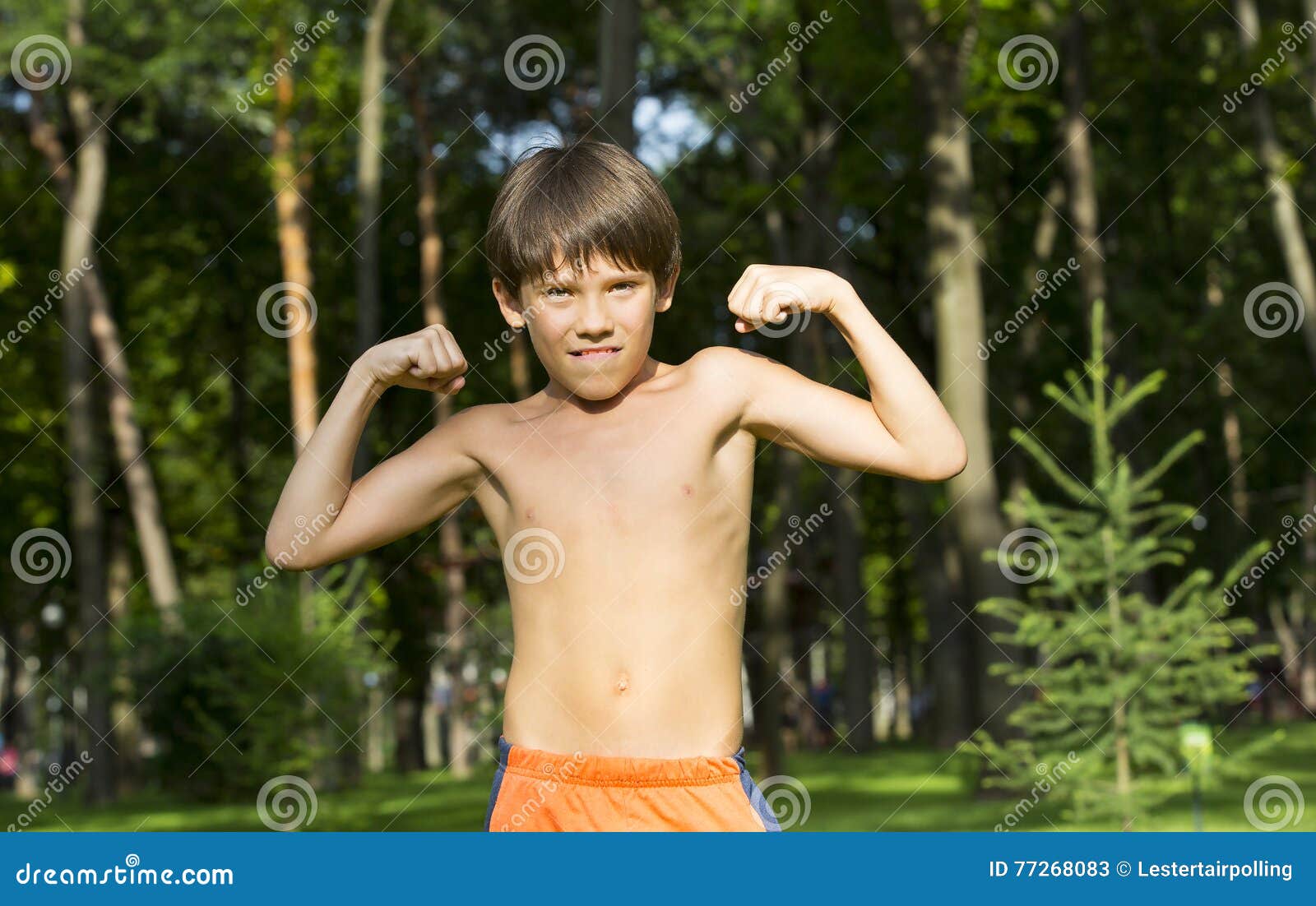 Portrait of a Boy in Nature Stock Image - Image of healthy, slim: 77268083