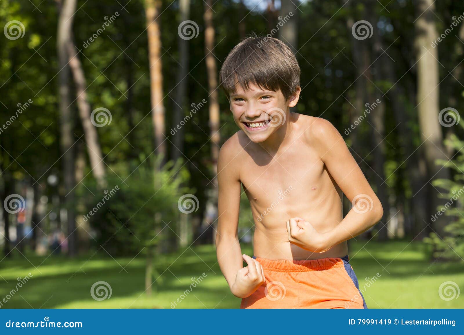 Portrait of a Boy in Nature Stock Image - Image of slim, young: 79991419