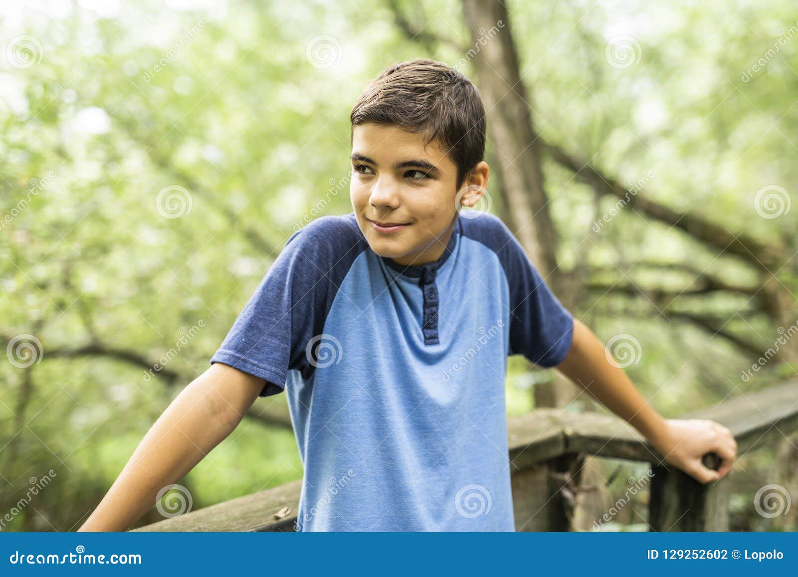 Portrait of a Boy Outdoors in the Forest Stock Photo - Image of camp ...