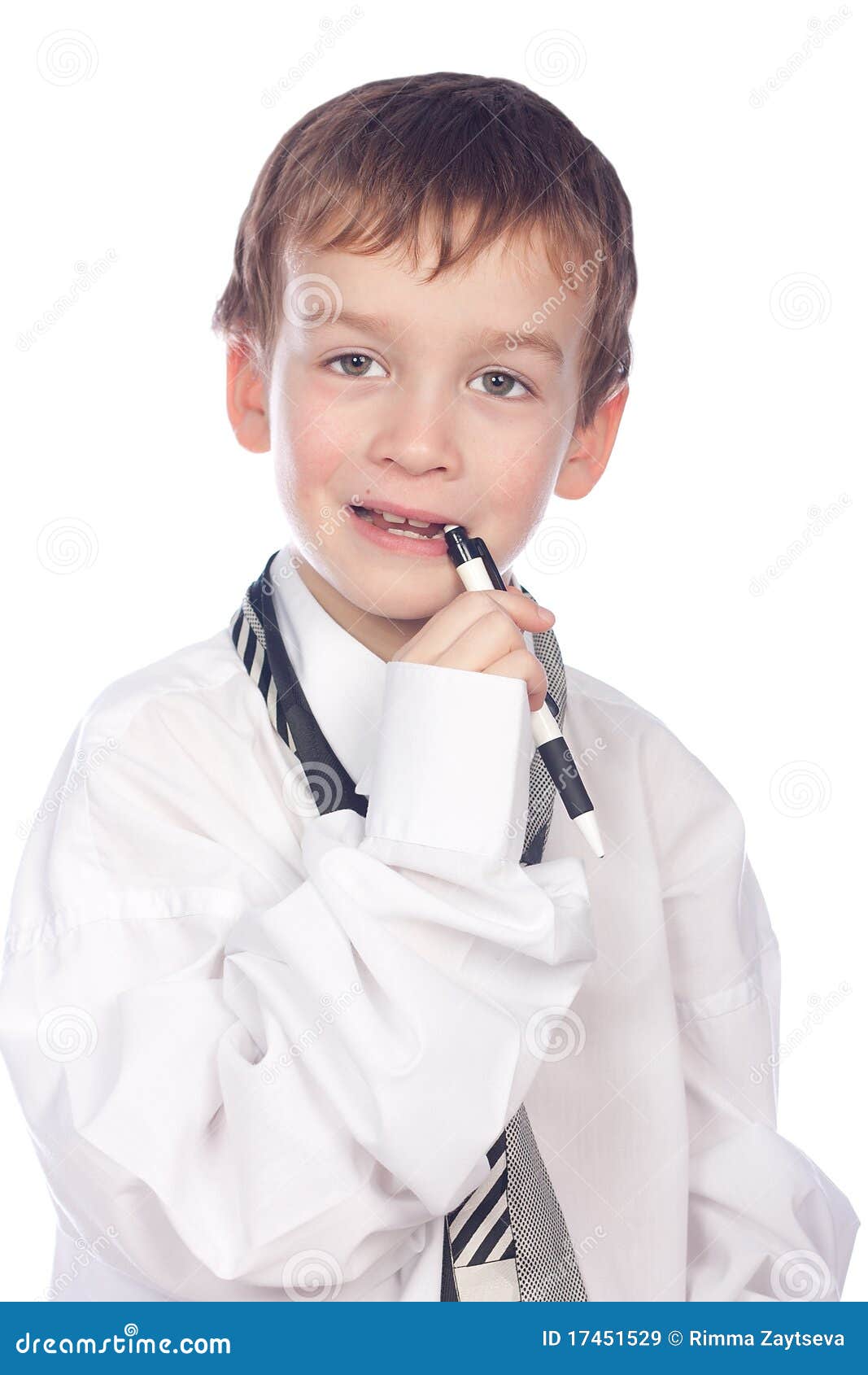 Portrait of a Boy with a Pen Stock Image - Image of small, portrait ...