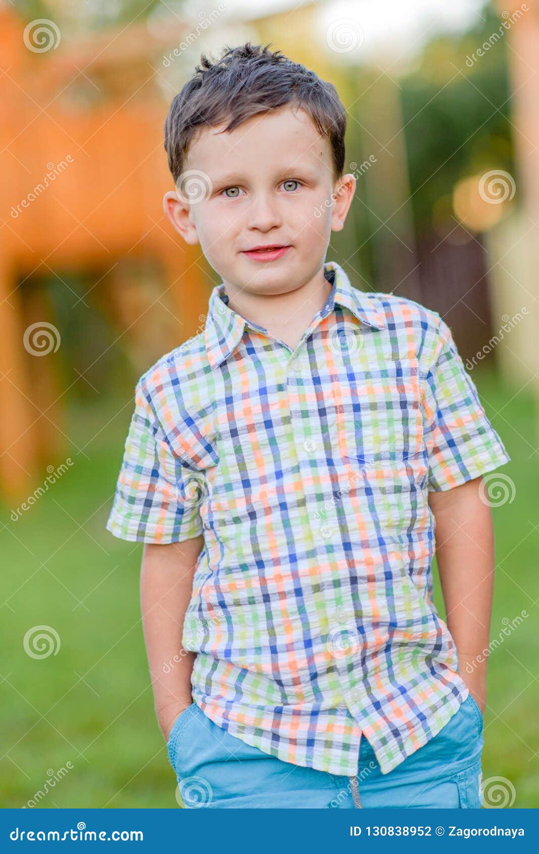 Portrait of a Boy in the Summer Stock Photo - Image of summer, child ...
