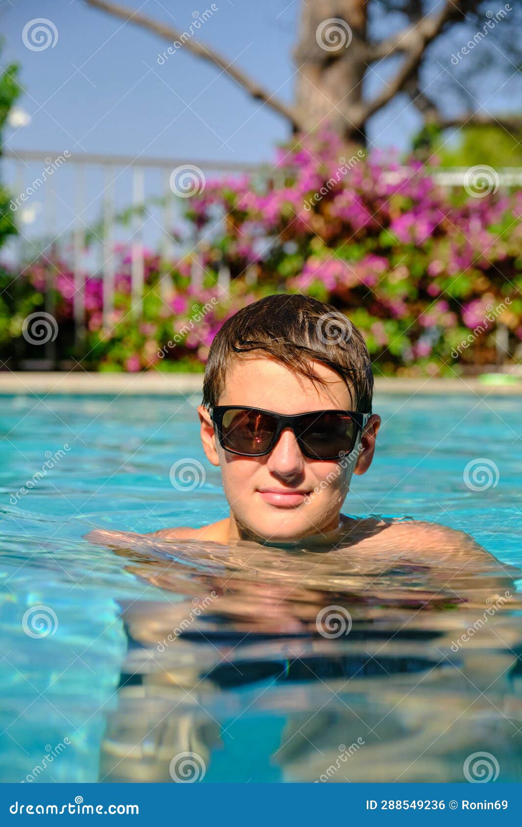 Portrait of a Boy in a Swimming Pool Stock Photo - Image of child ...