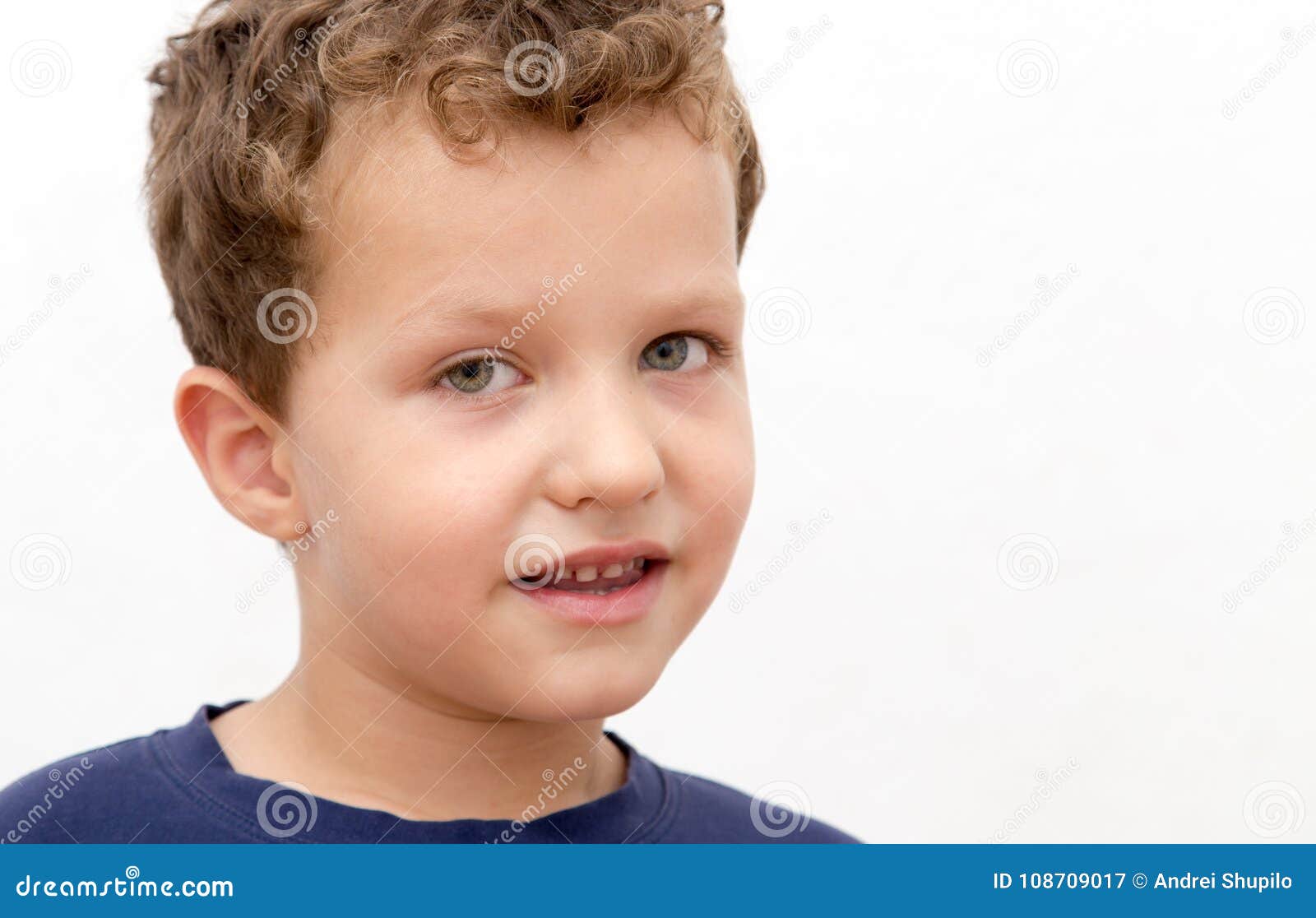 Portrait of a Boy on a White Background Stock Image - Image of model ...