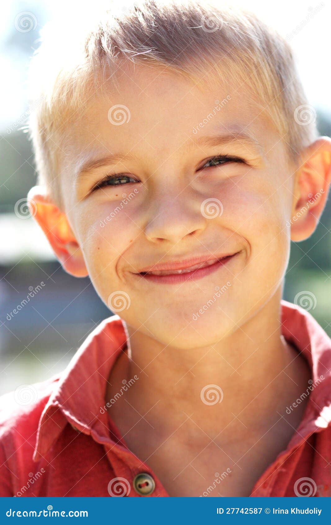 Portrait of a Boy Who Smiles. Stock Image - Image of white, face: 27742587