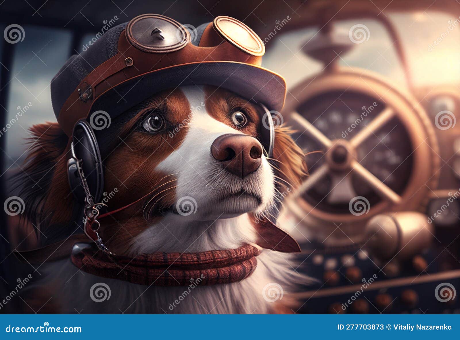 Portrait of a Brave Dog Captain of the Ship. AI Genarated Stock Image ...