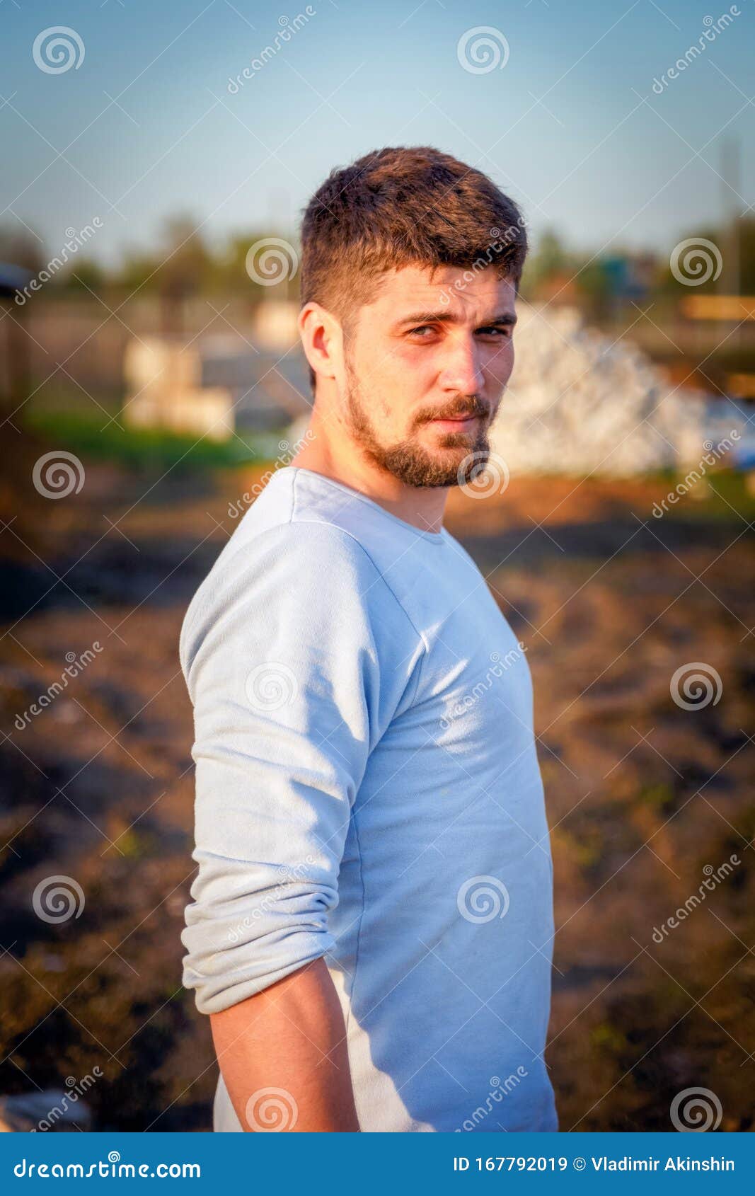 Portrait of a Brave Young Man Stock Image - Image of folded, body ...