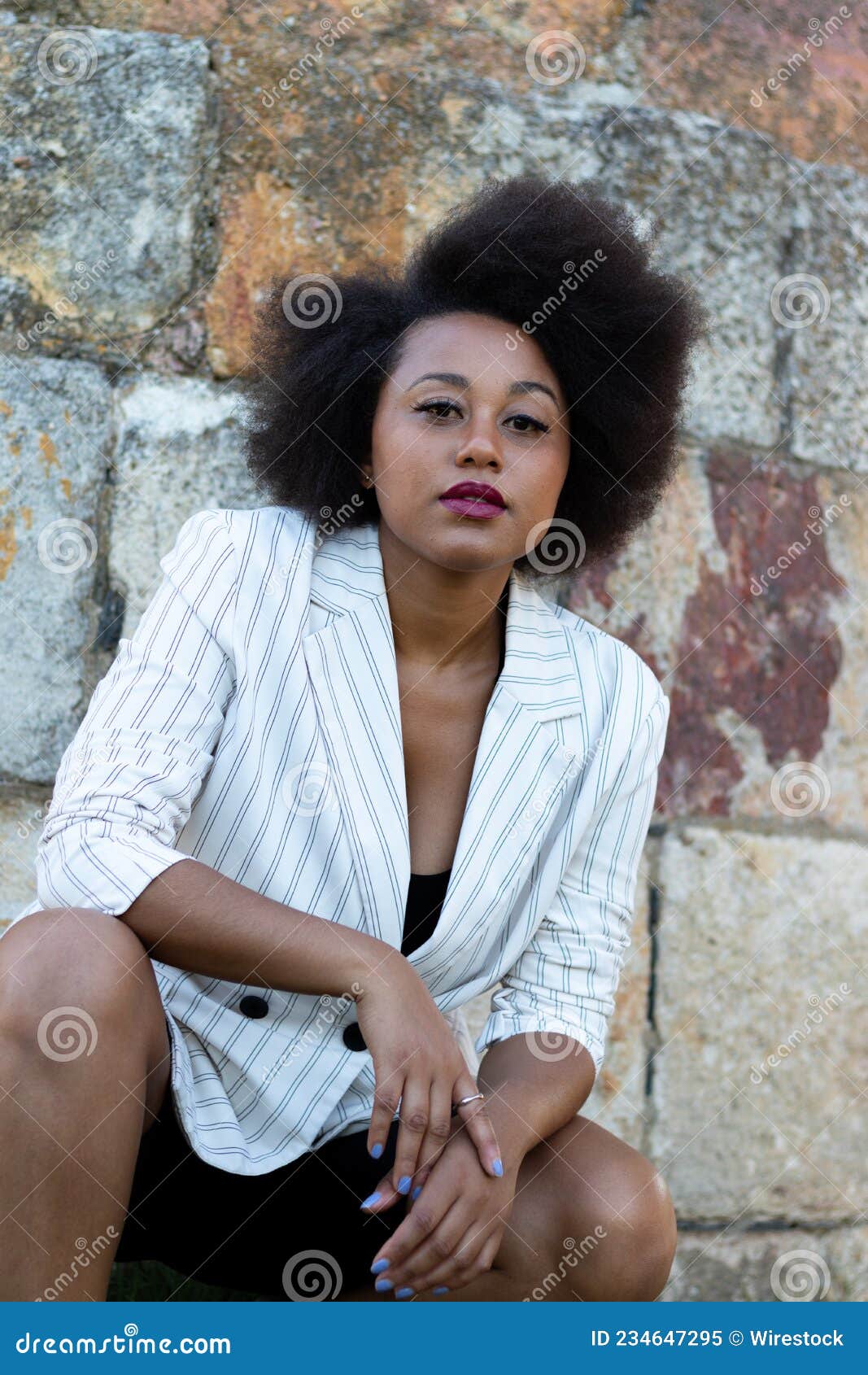 Portrait of a Brazilian Model Posing in a Classical Shirt Outdoors ...