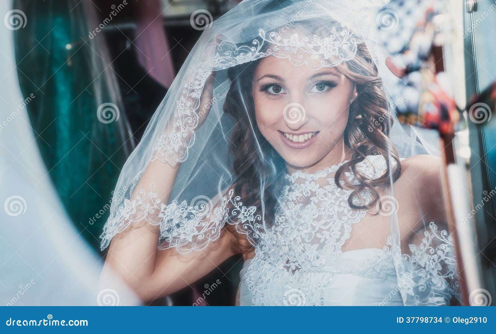 Portrait of a bride stock photo. Image of eyes, laughing - 37798734
