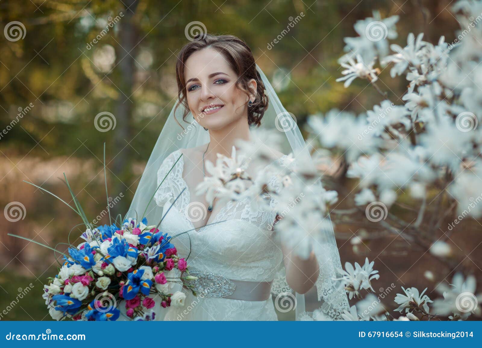 Portrait of bride stock photo. Image of lovely, happy - 67916654