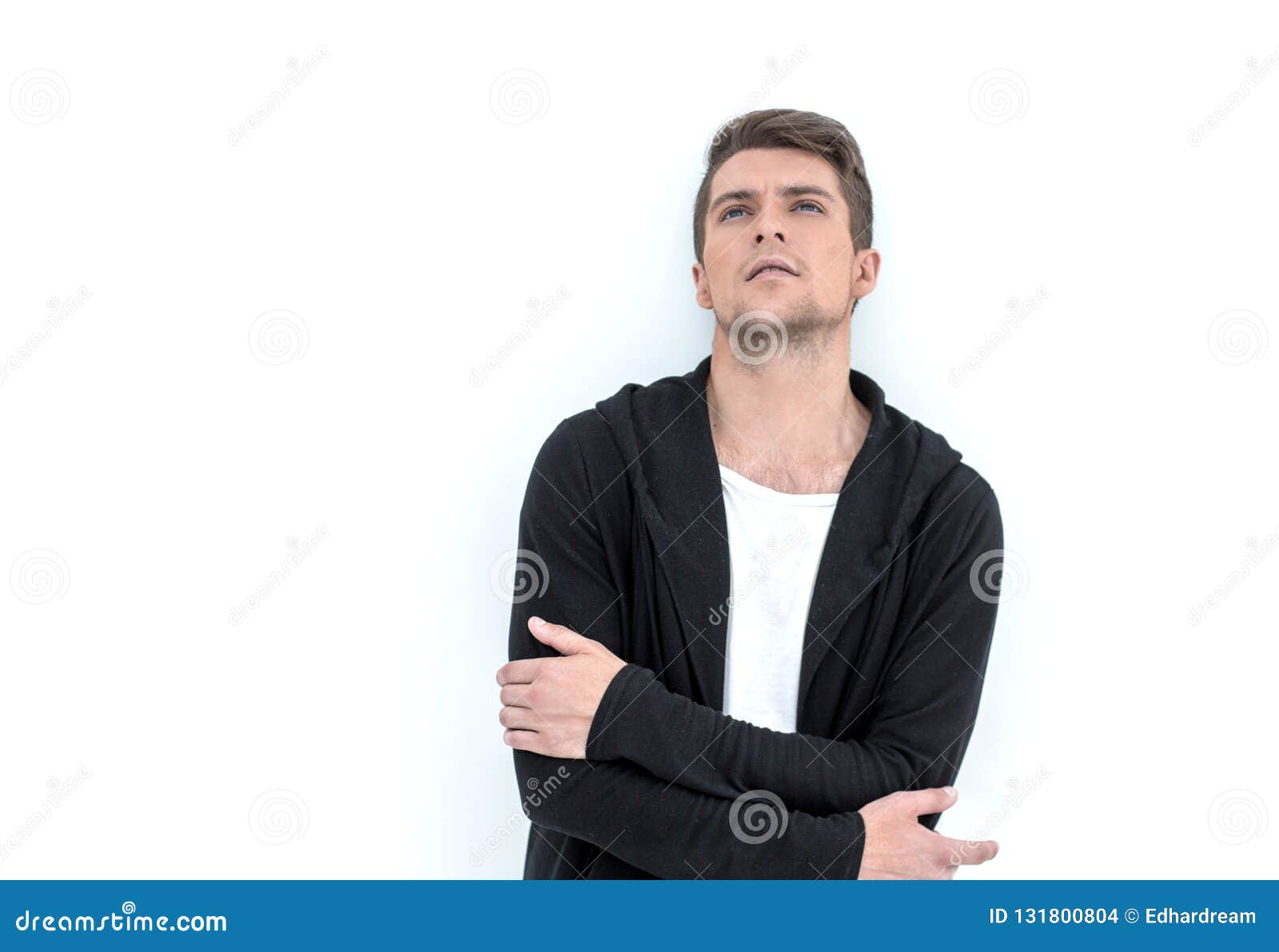 Portrait of a Brooding Guy in a Hoodie Stock Photo - Image of ...