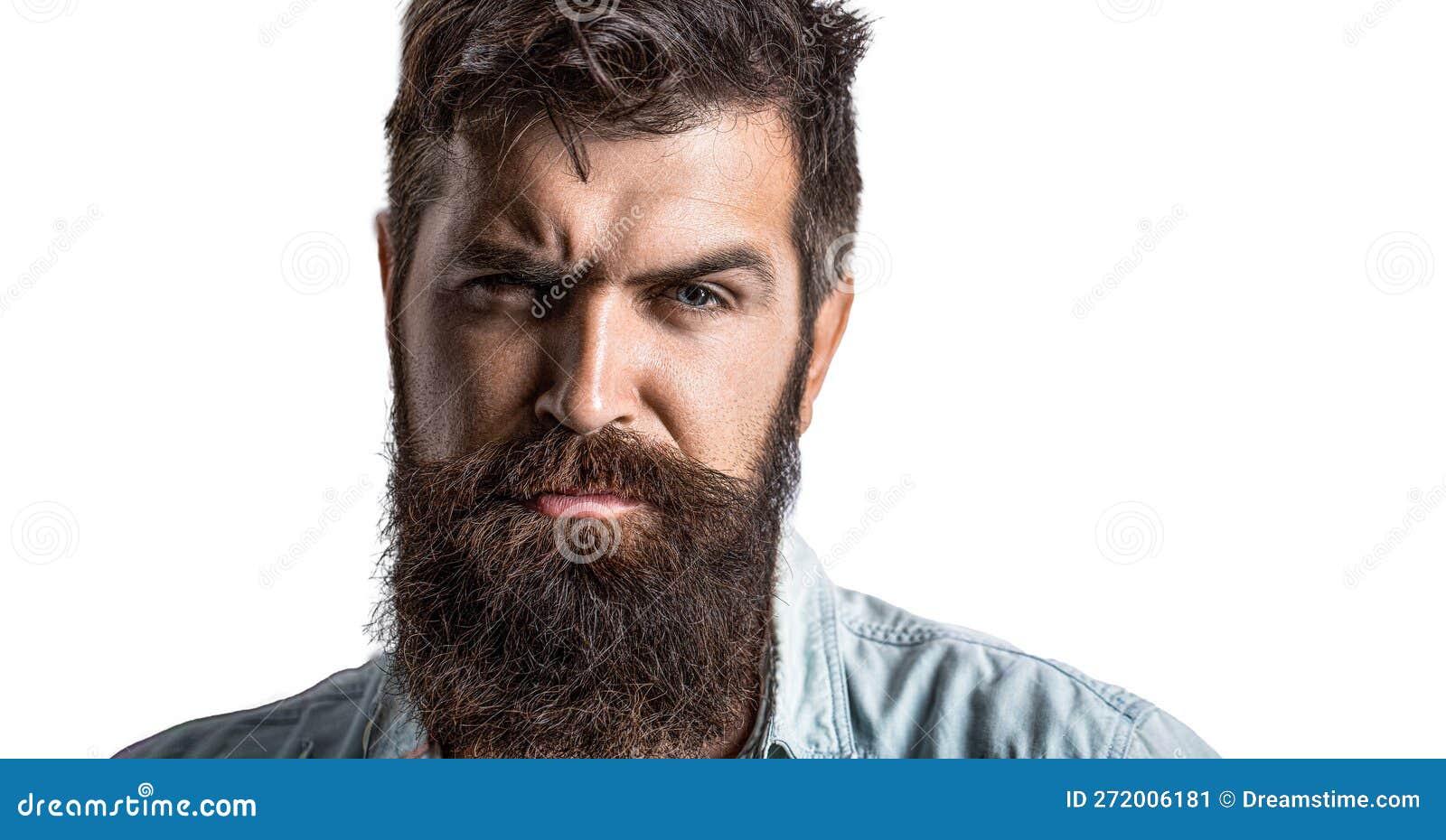 Portrait Brutal Bearded Man Portrait Of Masculinity Look Of Male