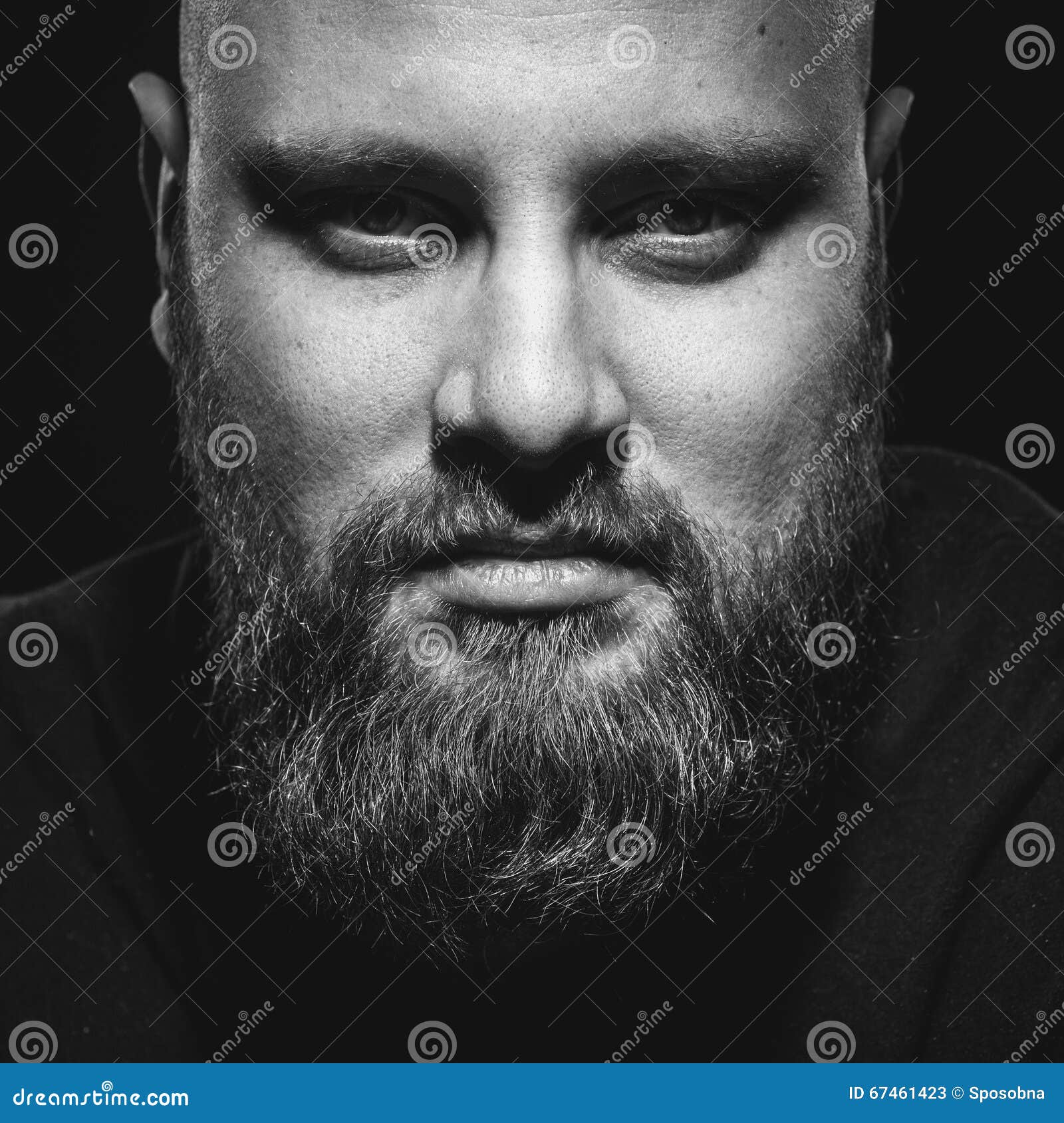Portrait of Brutal Man with a Beard Stock Image - Image of adult, angry ...
