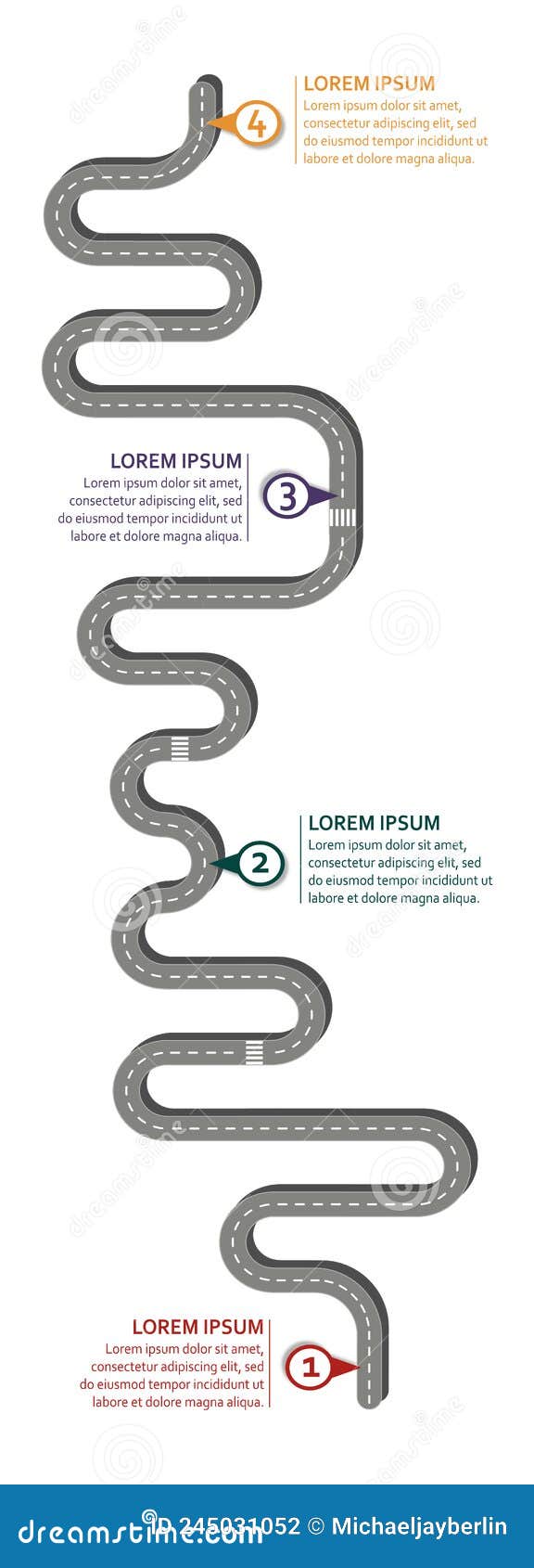 Business Workflow Roadmap In Ultra High Format On White With 4 Check ...