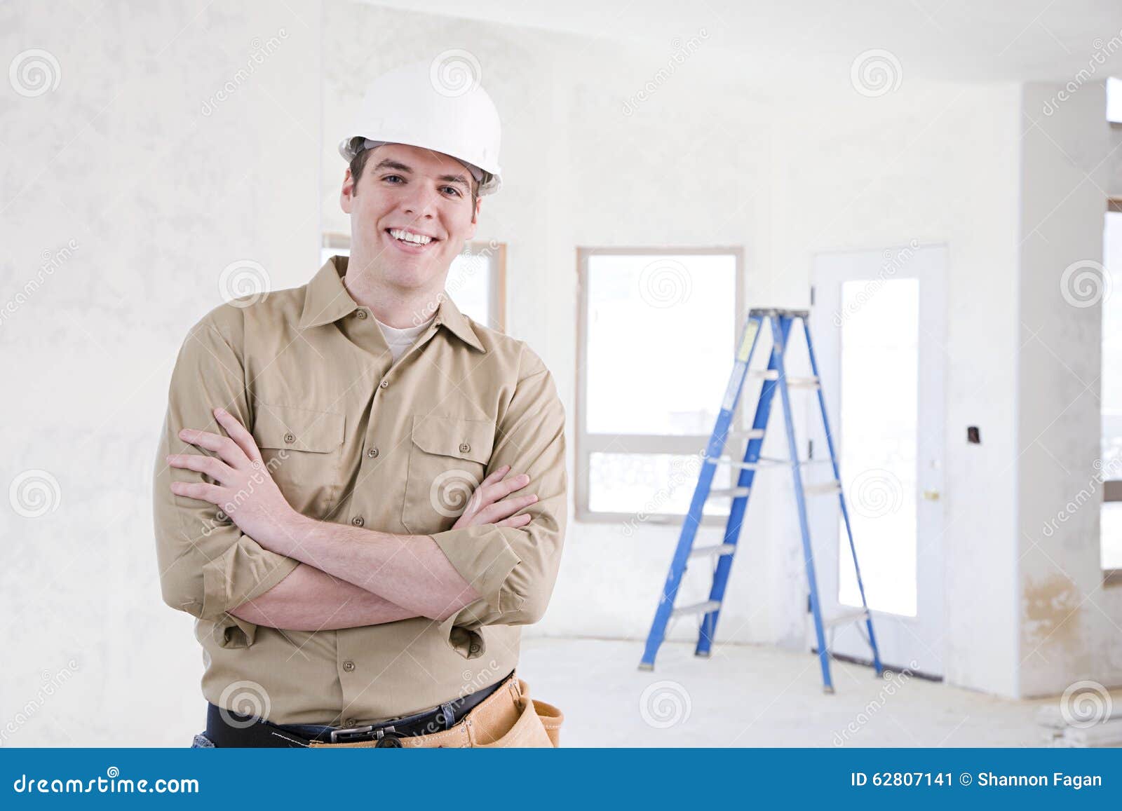 Portrait of a builder stock image. Image of horizontal - 62807141