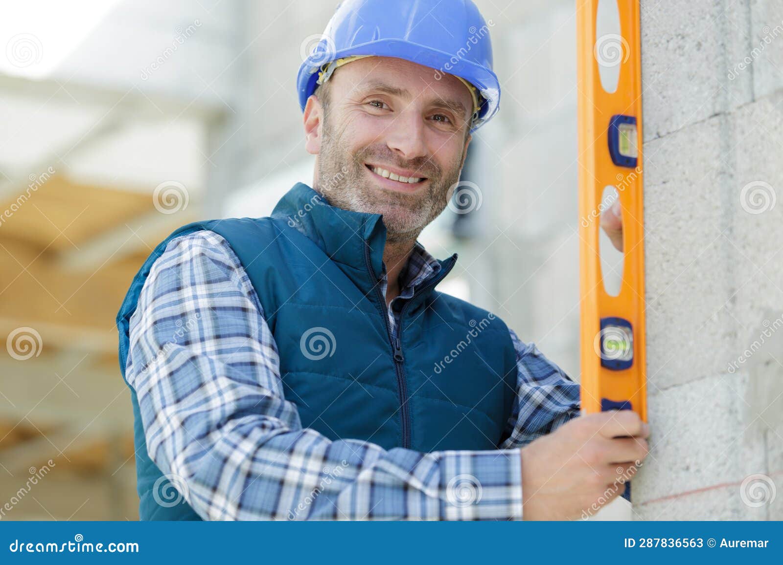 Portrait Builder Man with Level Stock Image - Image of drawing ...