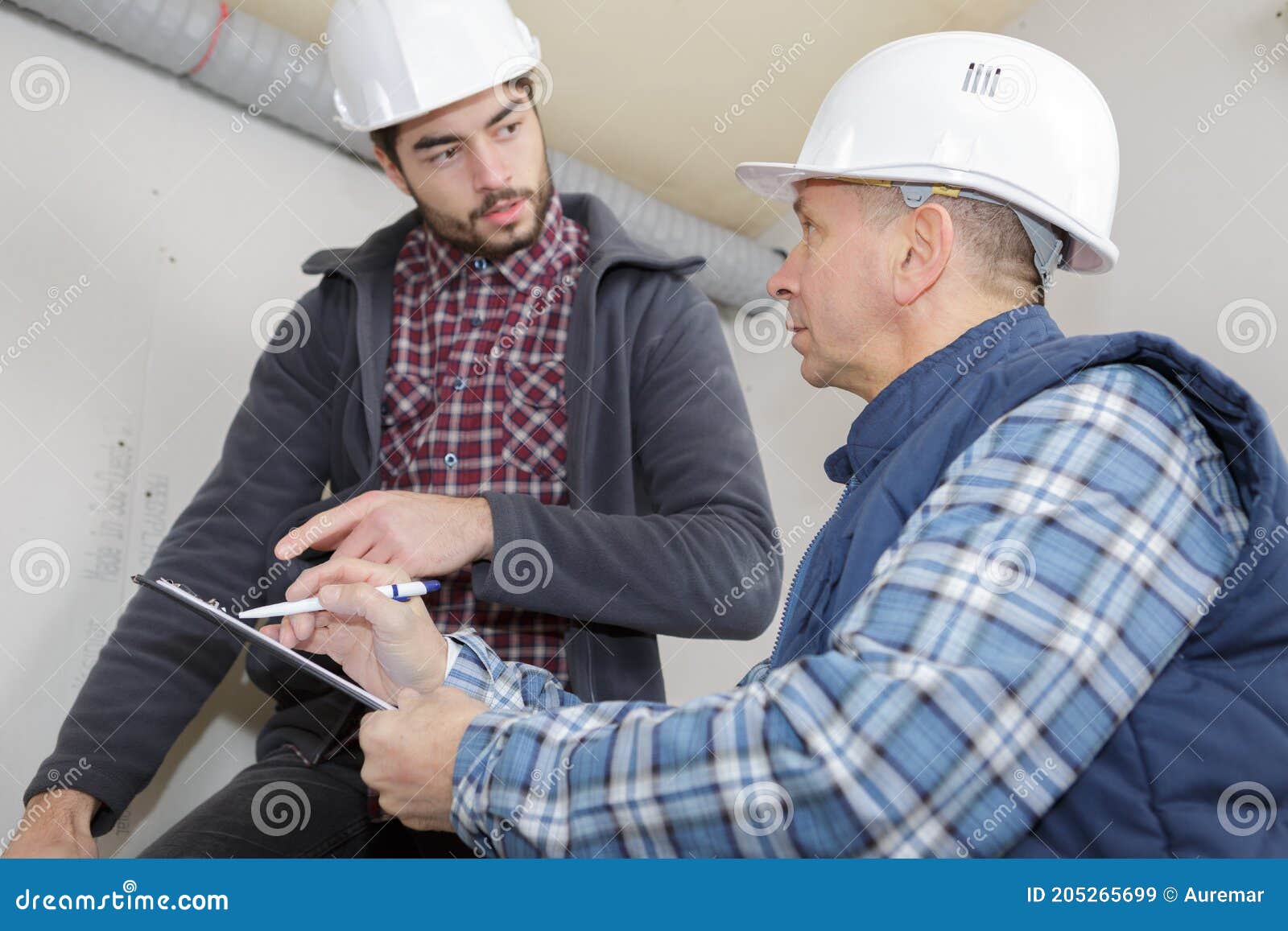 Portrait 2 Builders Talking Stock Image - Image of building ...