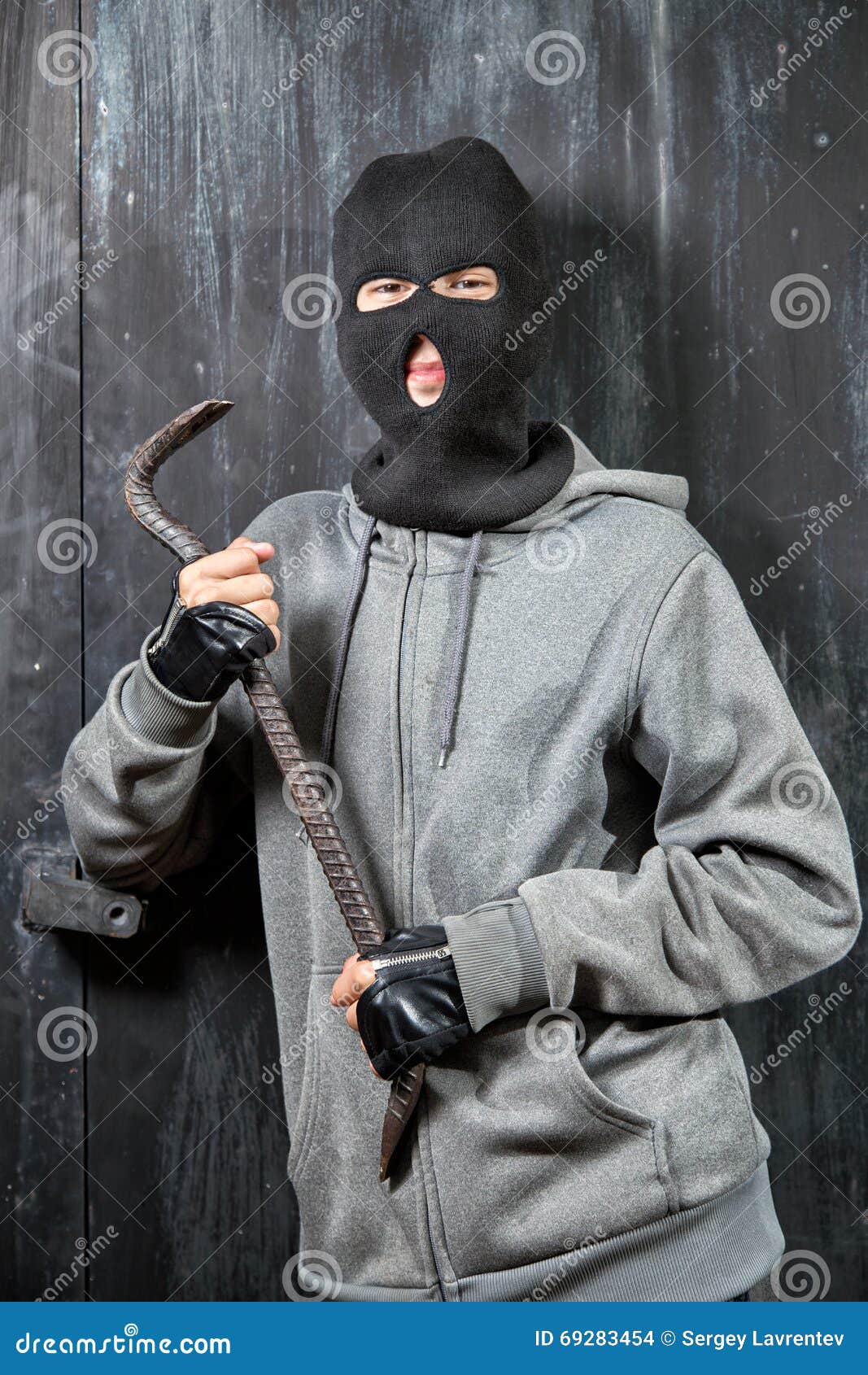 Portrait of a burglar stock photo. Image of human, disguise - 69283454