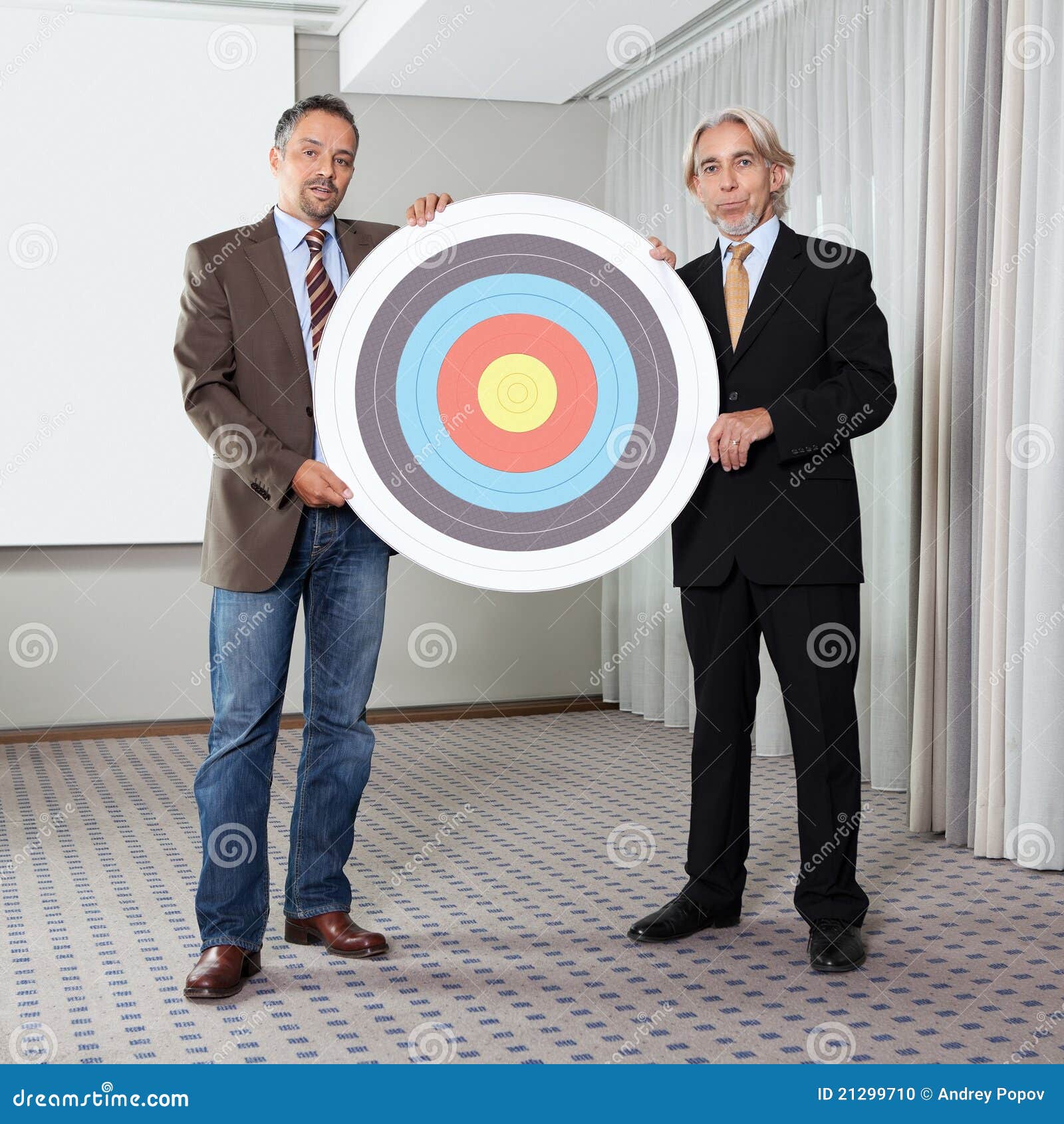 Portrait of Business Colleagues Holding Target Stock Photo - Image of ...