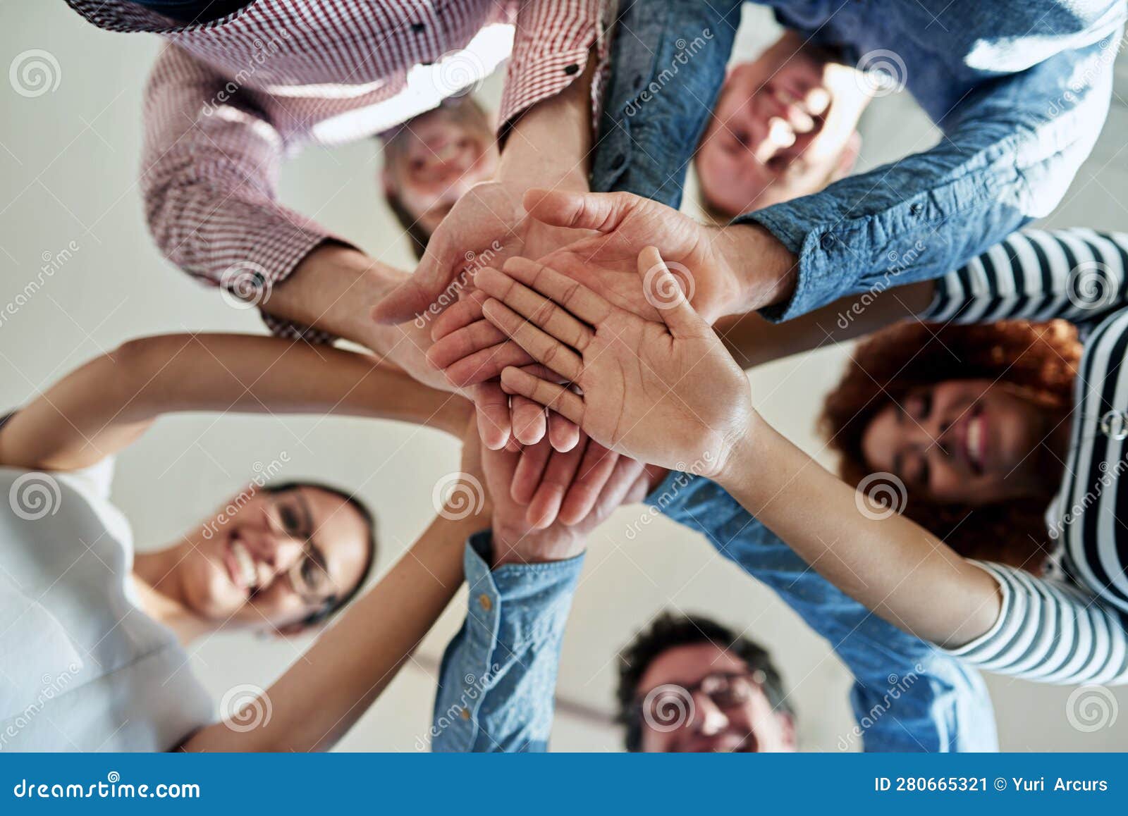 Portrait, Business and Group with Hands Together, Stack and Cooperation ...