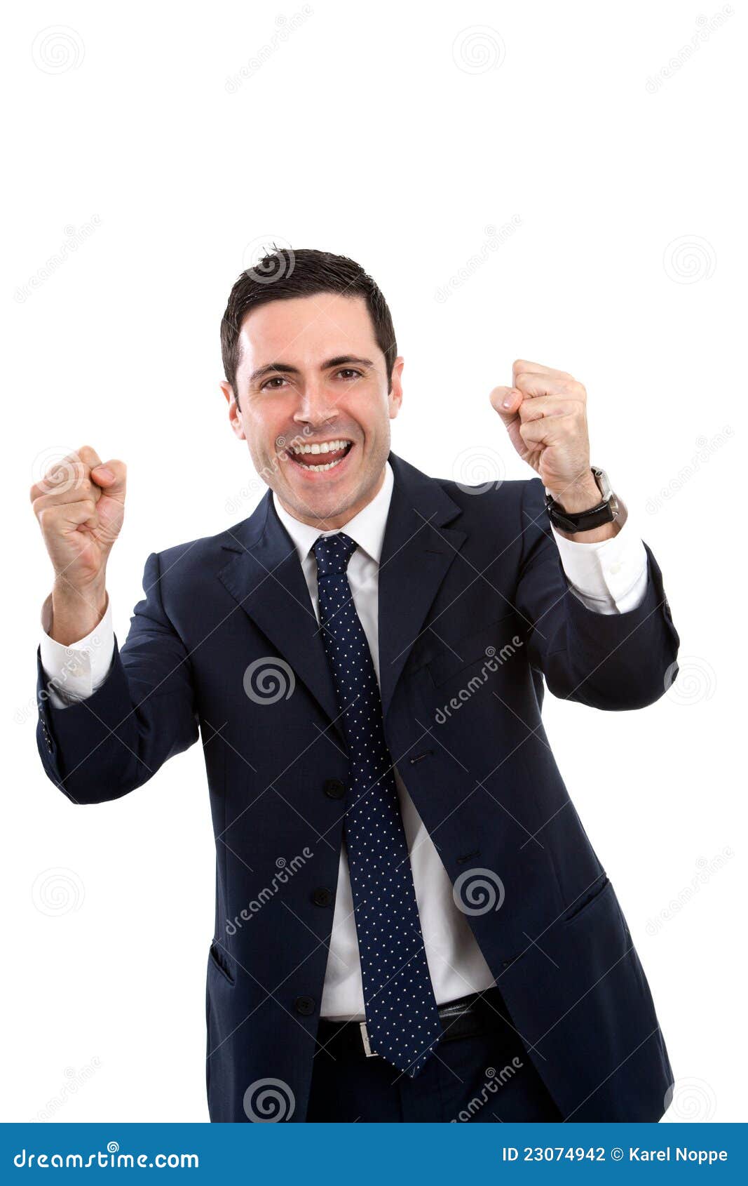 Portrait of Business Man Crying Victory Stock Photo - Image of face ...