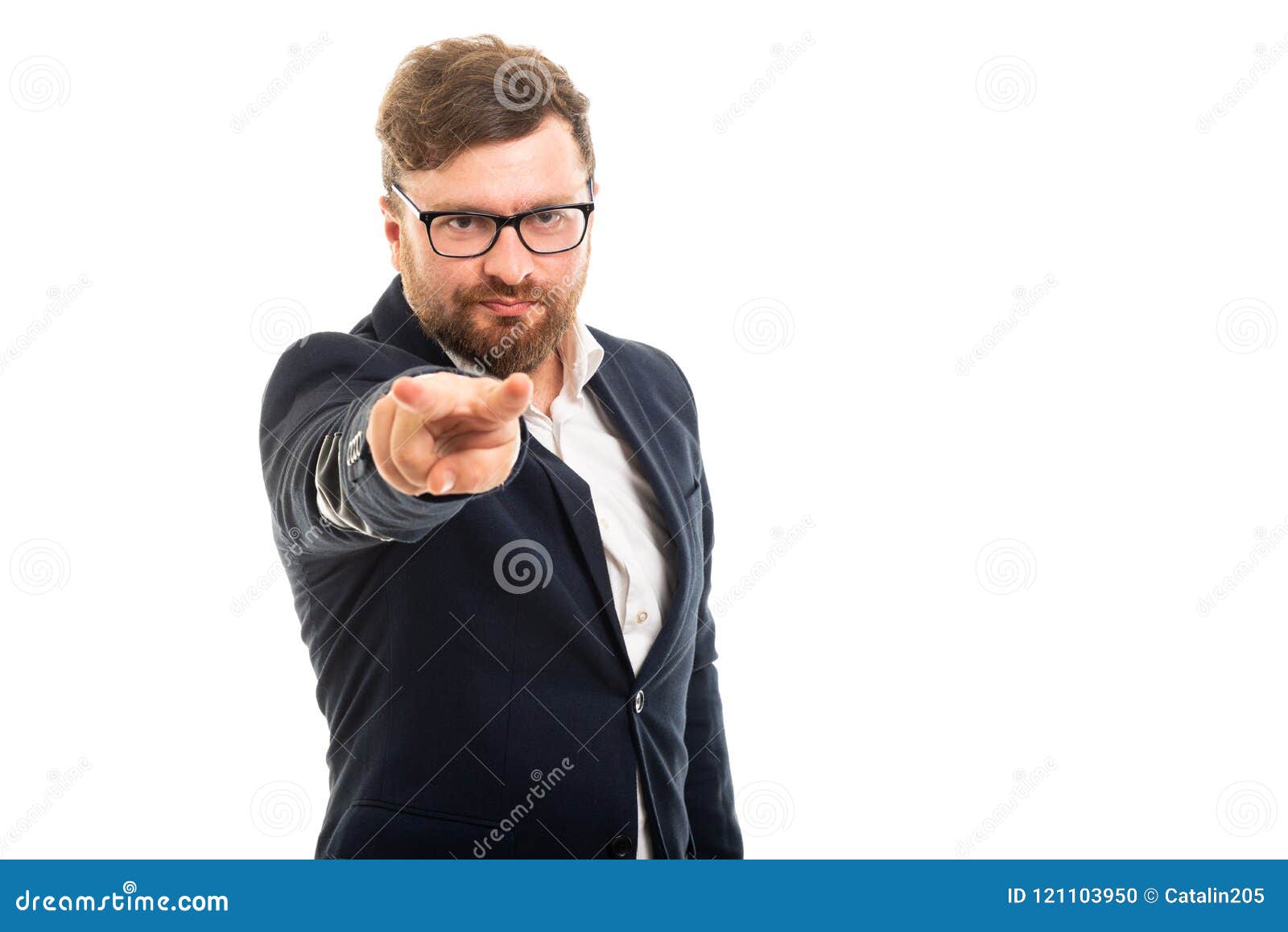 Portrait of Business Man Pointing Two Fingers To Camera Stock Photo ... Portrait of Business Man Pointing Two Fingers To Camera Stock Photo ...