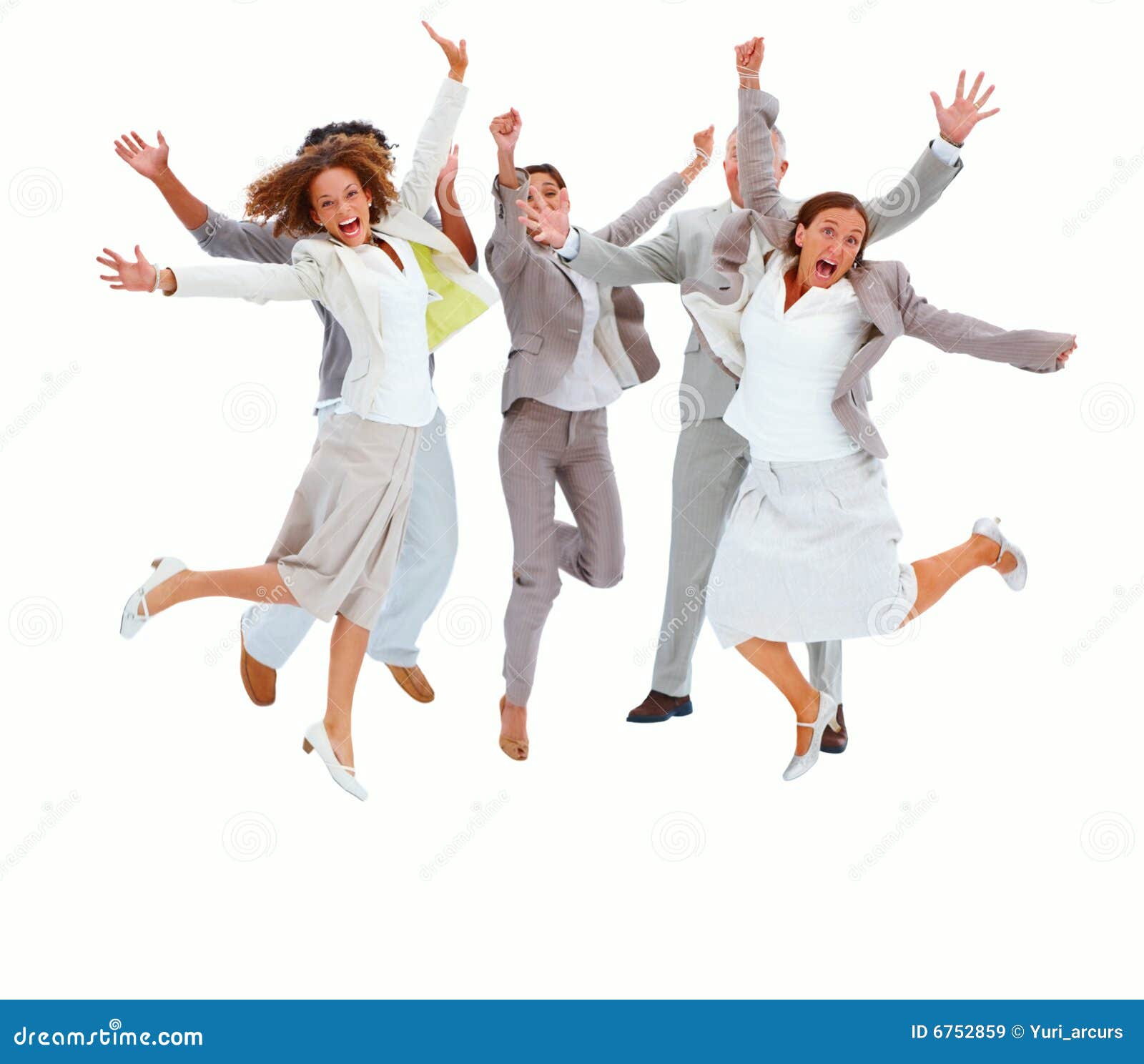 Portrait of Business People Jumping in Joy Stock Image - Image of ...