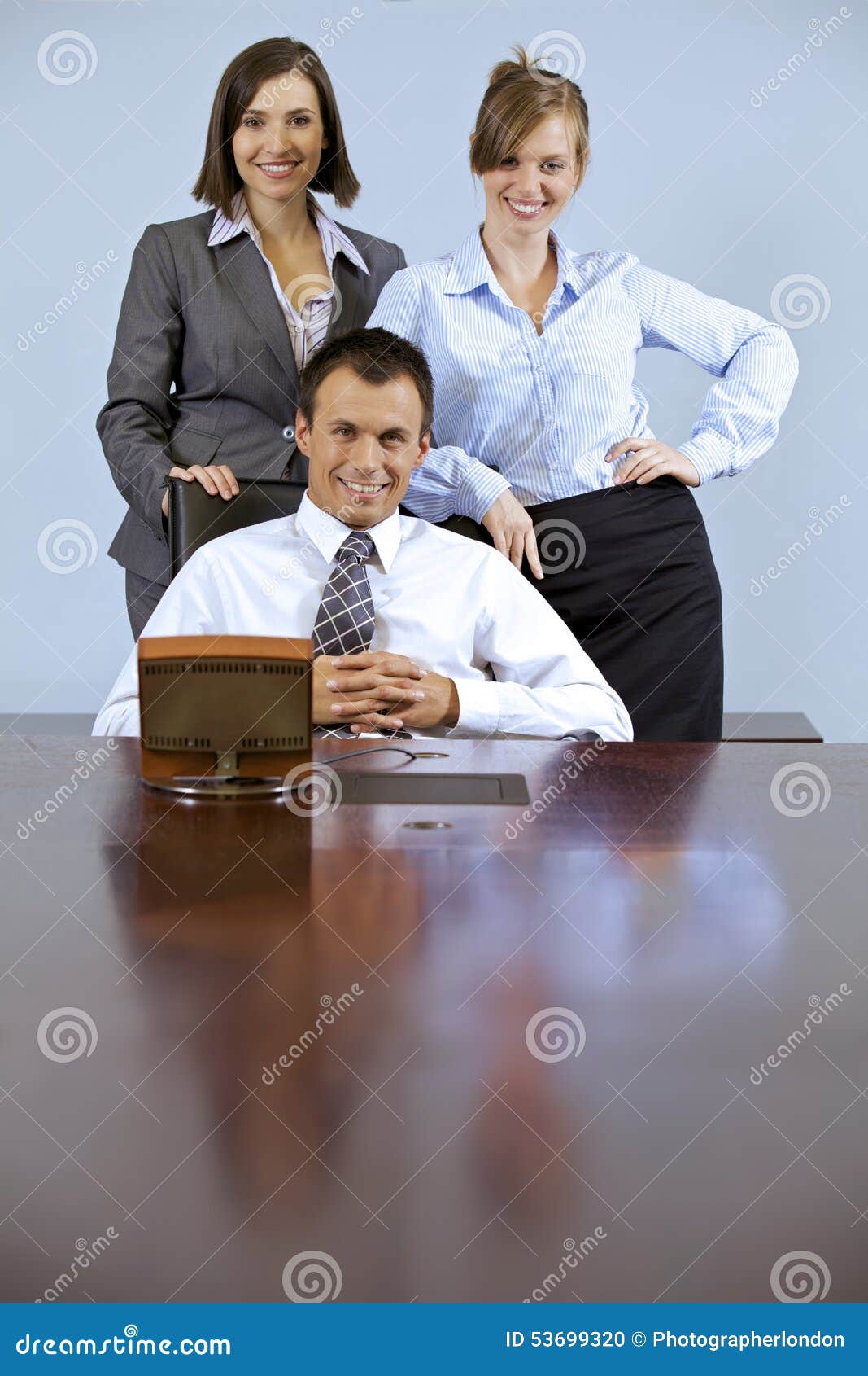 Portrait of Business People Smiling at Office Stock Photo - Image of ...