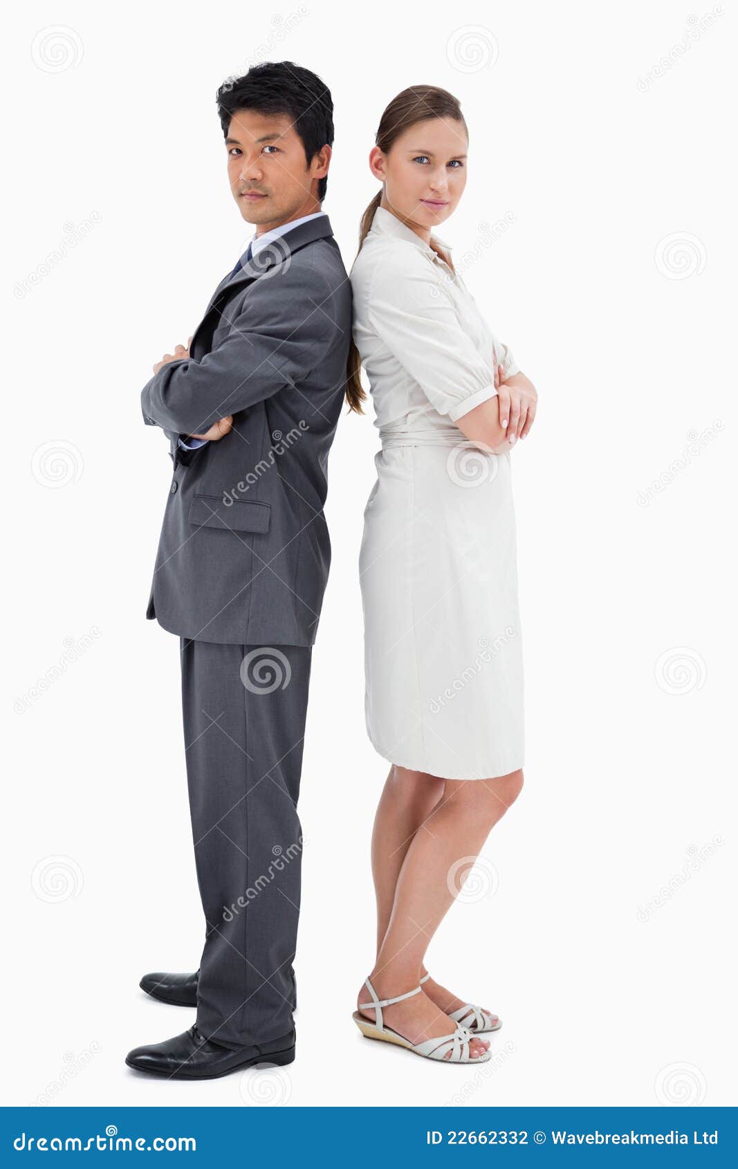 Portrait Of Business People Standing Back To Back Stock Photo - Image ...