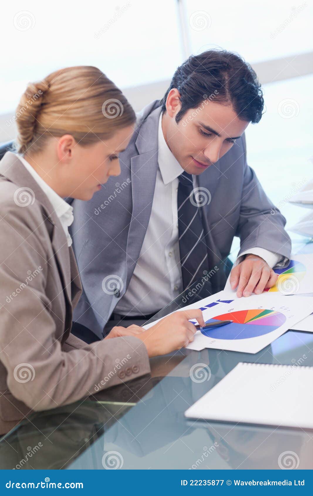 Portrait of Business People Studying Statistics Stock Image - Image of ...