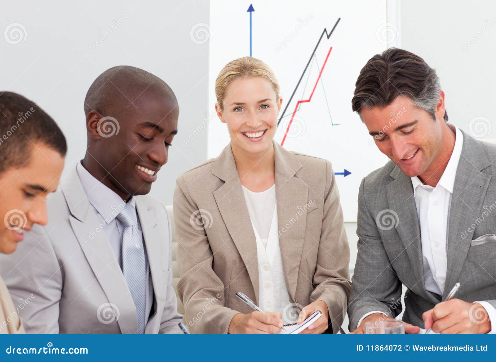 Portrait of a Business Team in a Meeting Stock Photo - Image of ...