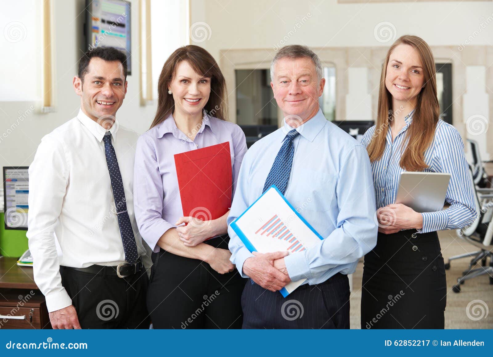 Portrait of Business Team in Modern Office Stock Image - Image of face ...