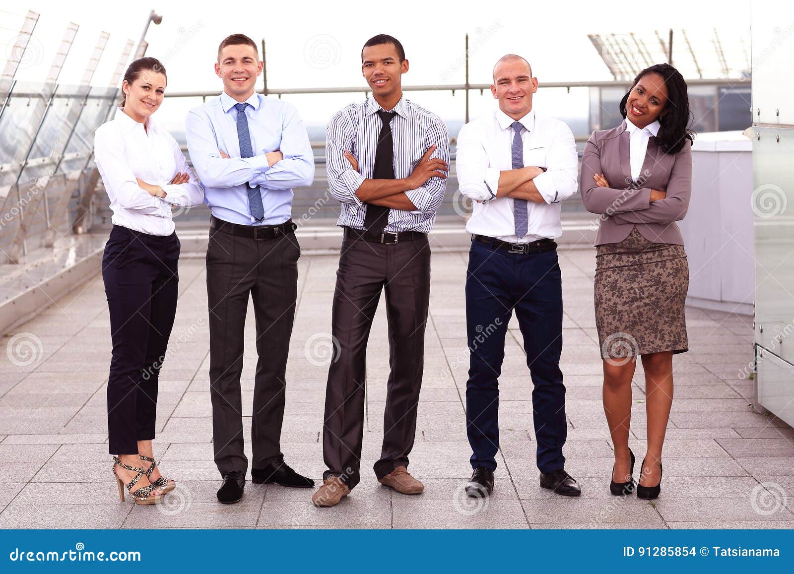 Portrait of Business Team Outside Office Stock Photo - Image of modern ...
